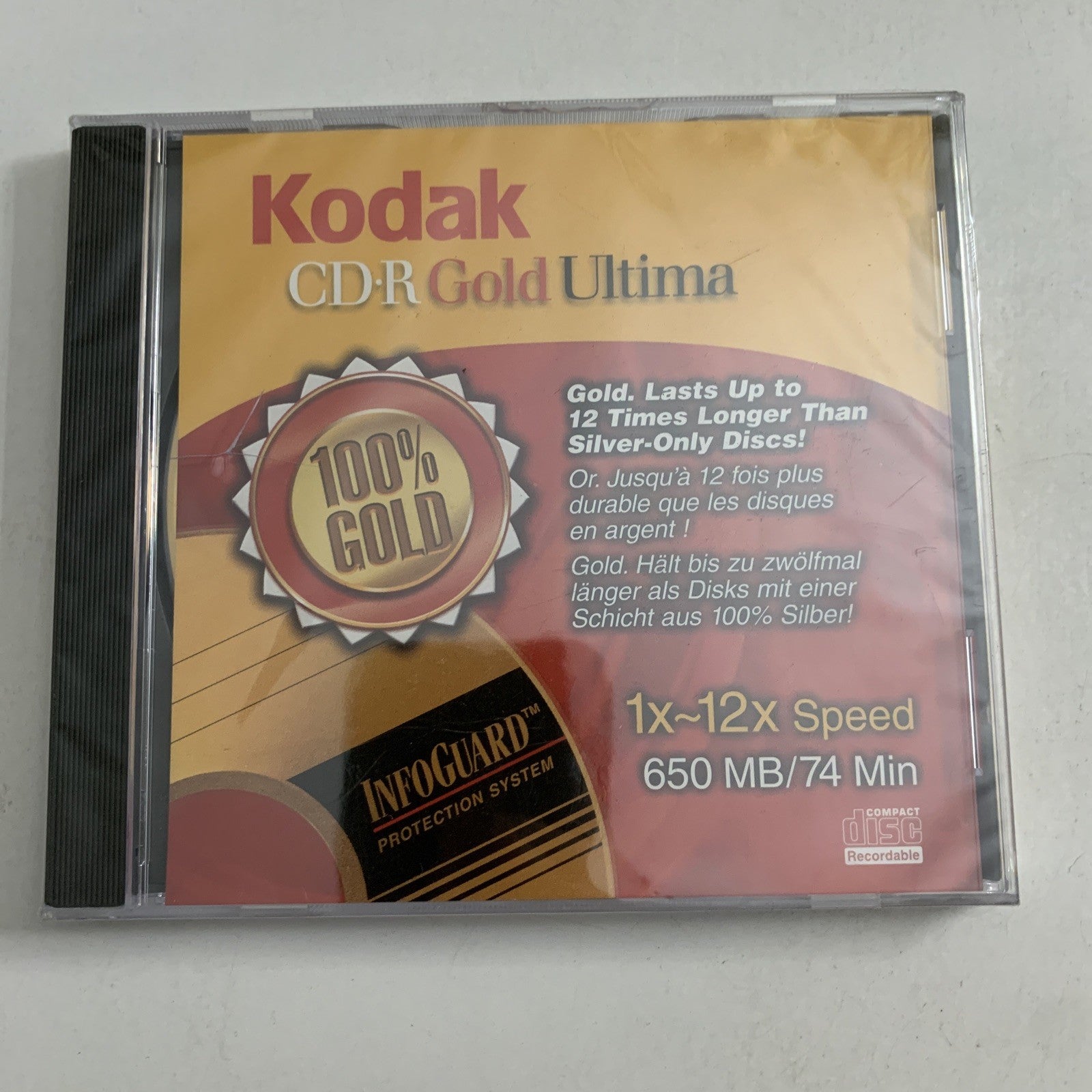 Kodak CD-R Gold Ultima 650MB 1x-12x Speed NEW Sealed – Retro Unit