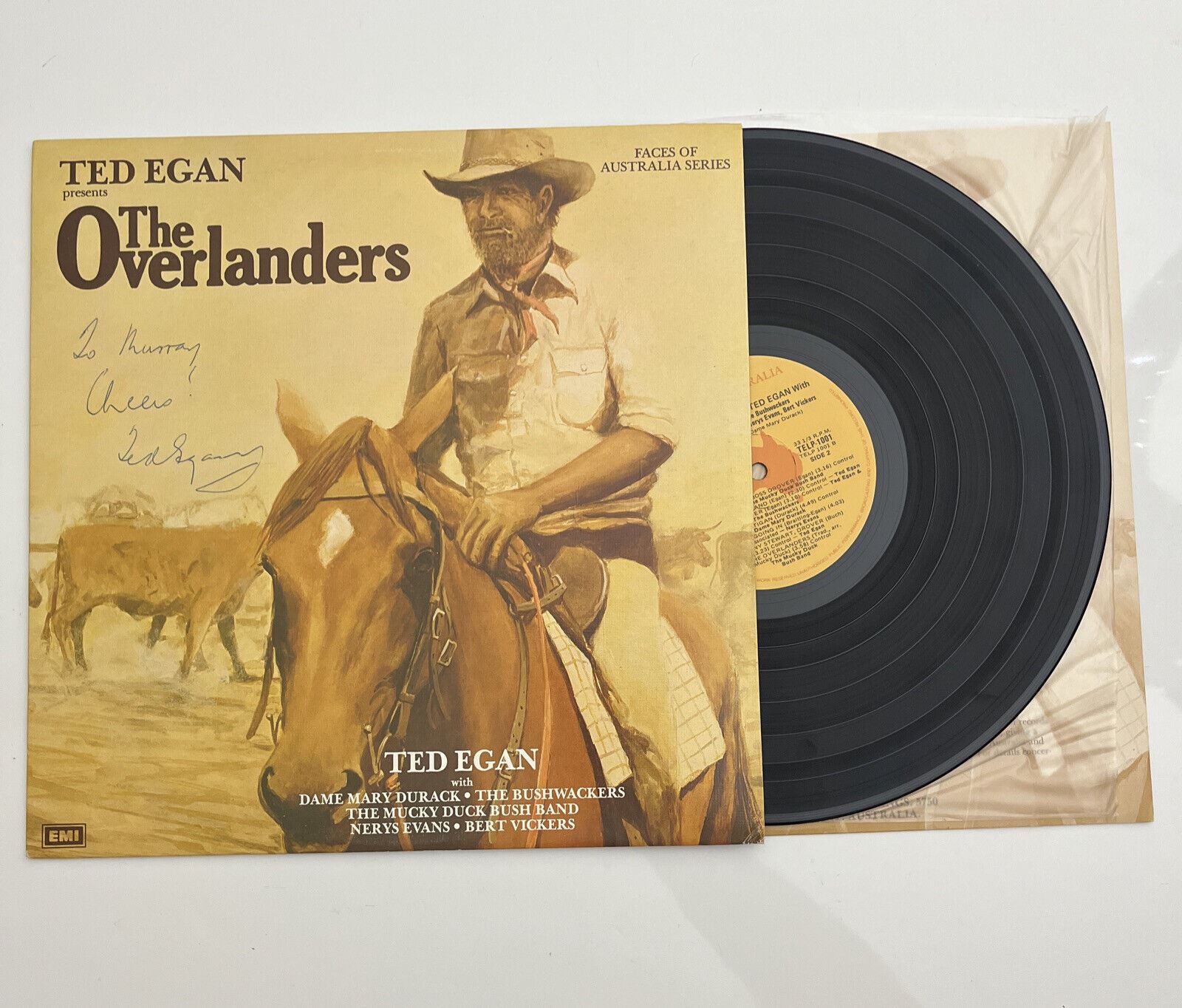 Ted Egan - The Overlanders Vinyl Record LP 1982 TELP-1001 *Signed Copy – Retro Unit