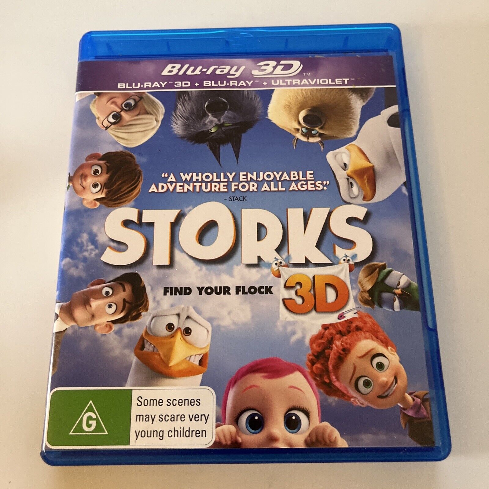 Storks 3D (Blu-ray 3D, 2016, 2-Disc) Kelsey Grammer, Ty Burrell Region – Retro Unit