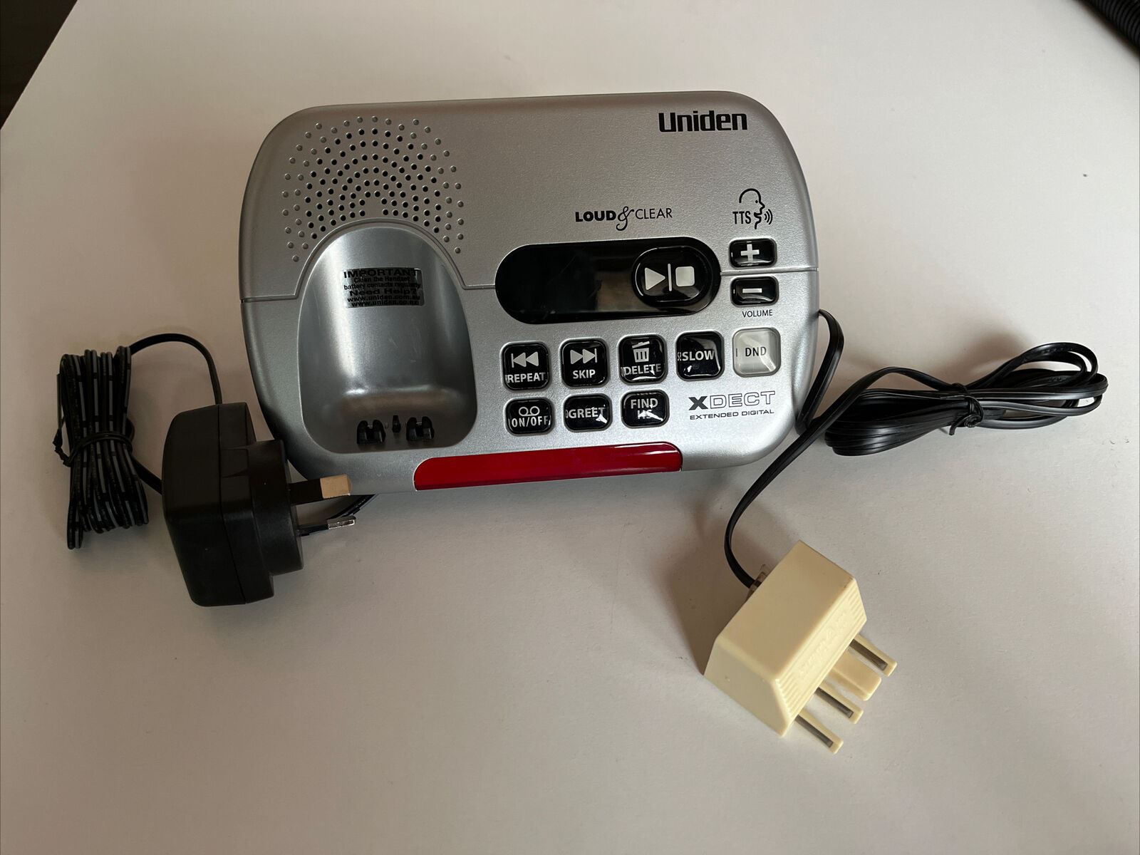 Uniden SSE35 Loud & Clear Base Charger & AC Adapter AAD-041S(M) 9v 350 ...