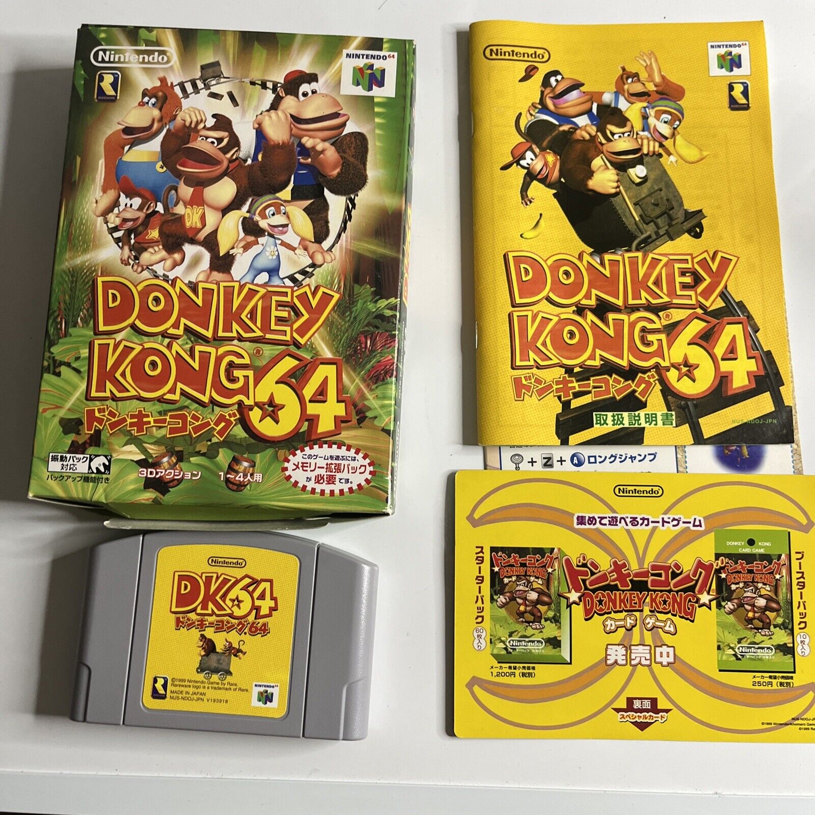 Donkey Kong 64 Nintendo 64 NTSC-J JAPAN N64 Game + Trading Card Comple ...