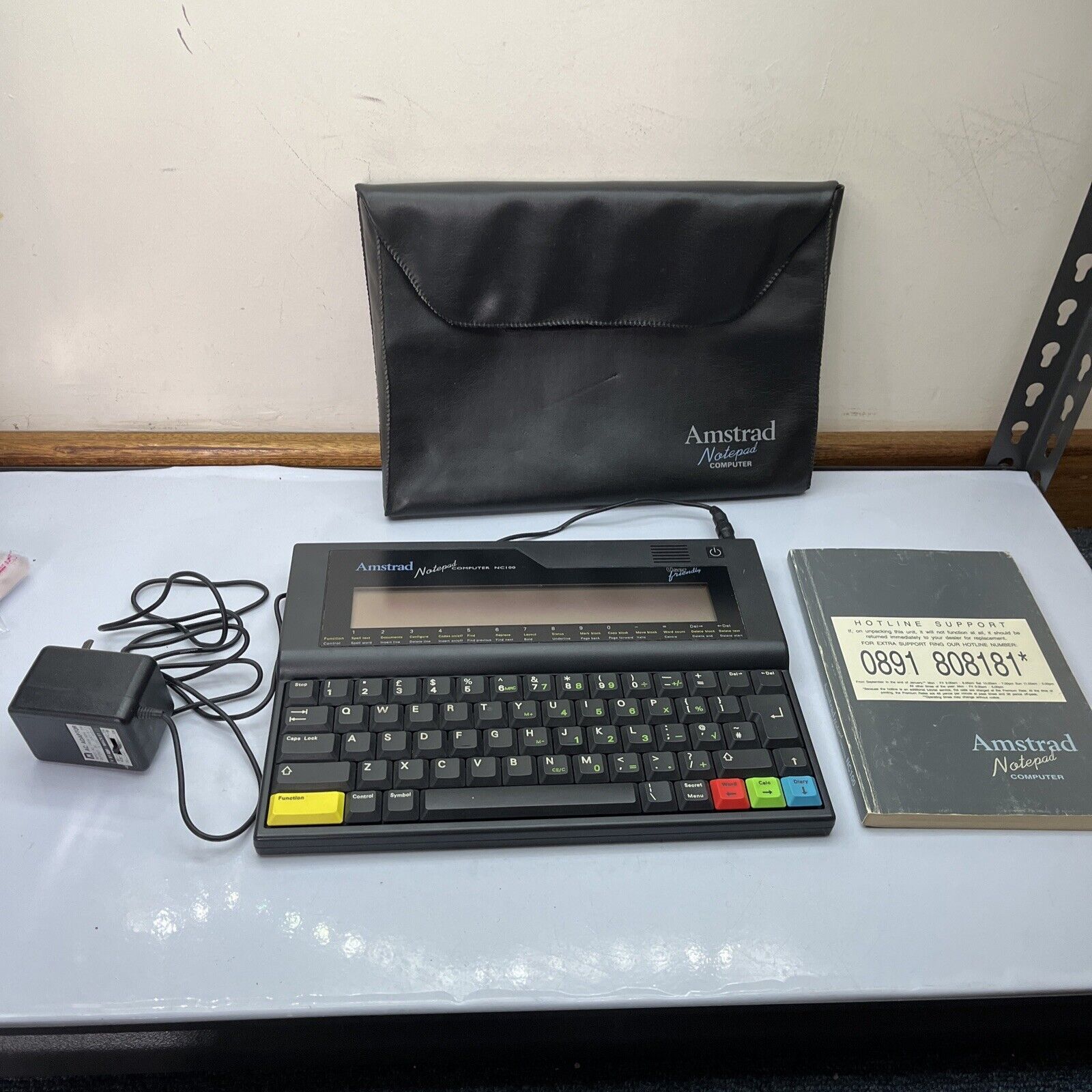 Amstrad Notepad Computer NC100 with manual Power Supply and Bag Vintag ...