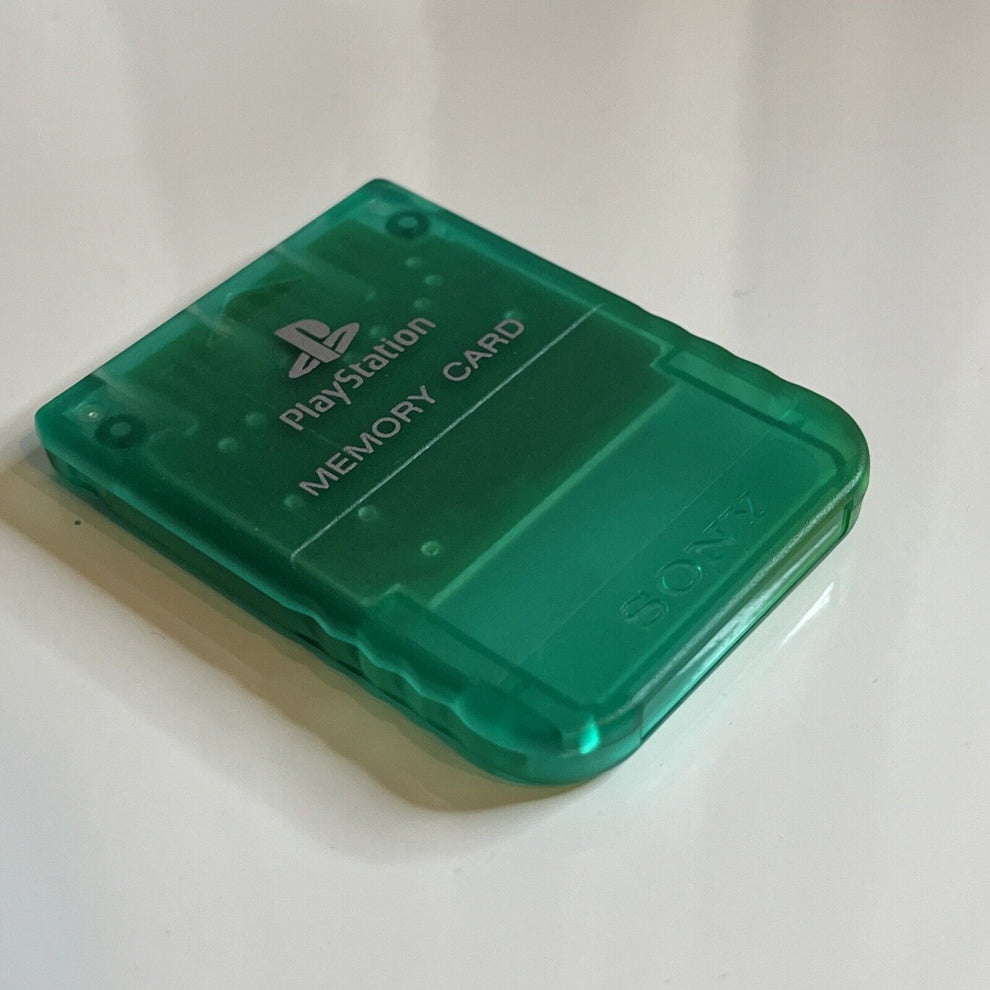 Official Sony PlayStation Memory Card Green Transparent Genuine – Retro ...
