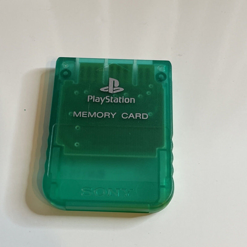 Official Sony PlayStation Memory Card Green Transparent Genuine – Retro Unit