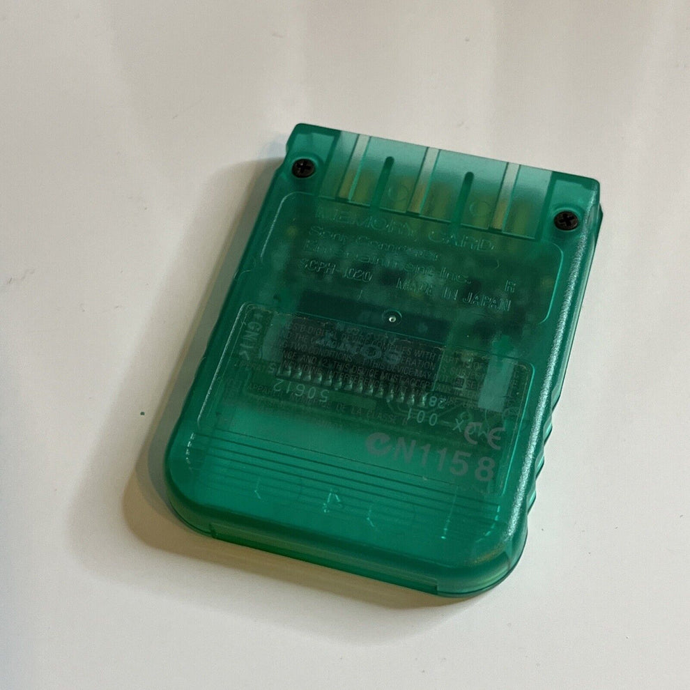 Official Sony PlayStation Memory Card Green Transparent Genuine – Retro ...