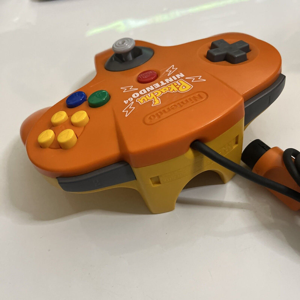 Genuine Official Nintendo N64 Pikachu Controller Orange Yellow – Retro Unit