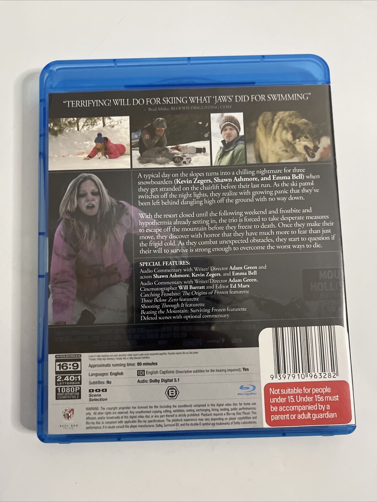 Frozen (Blu-ray,2010) Kane Hodder, Emma Bell, Kevin Zegers, Shawn Asmo ...