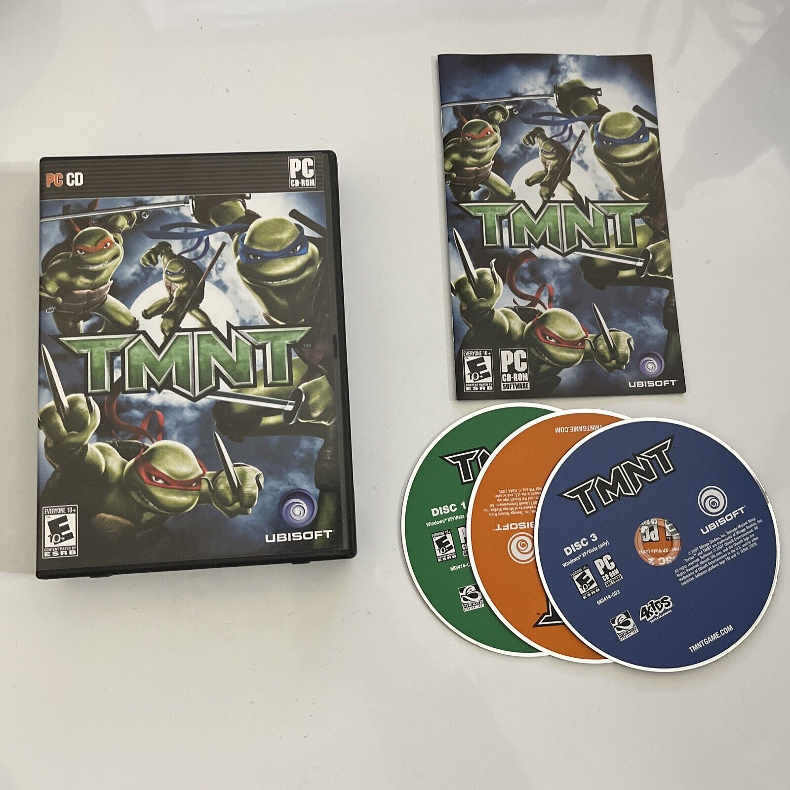 TMNT Teenage Mutant Ninja Turtles PC CD-ROM Windows Game Complete ...