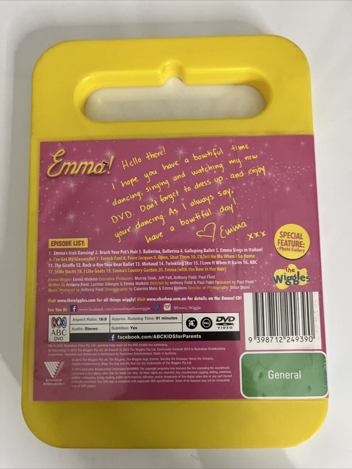 The Wiggles Emma! (DVD, 2015) ABC Kids Region 4 – Retro Unit