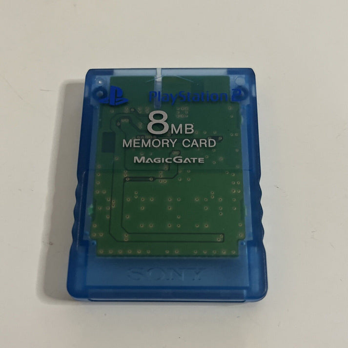 Genuine Sony PlayStation PS2 8MB Memory Card Blue Transparent SCPH-100 ...
