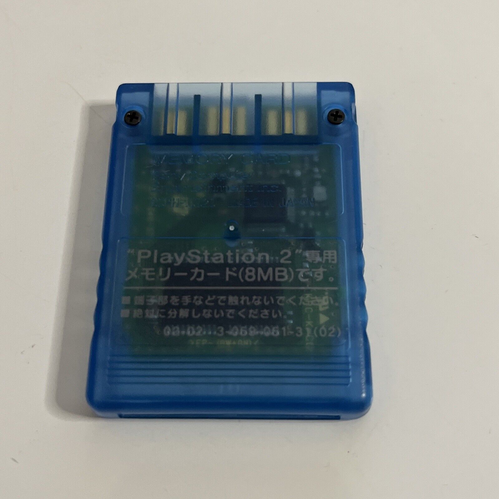 Genuine Sony PlayStation PS2 8MB Memory Card Blue Transparent SCPH-100 ...