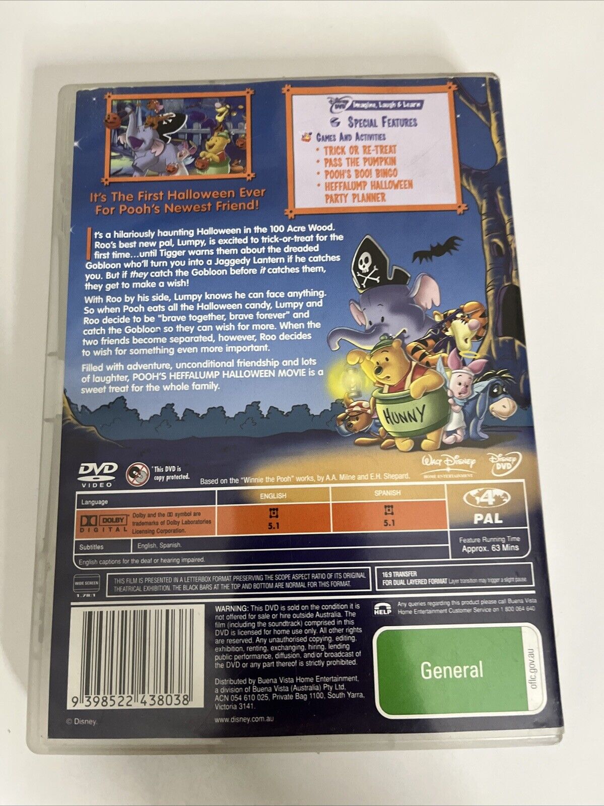 Pooh's Heffalump Halloween Movie (DVD, 2005) Disney Animated Film Regi ...