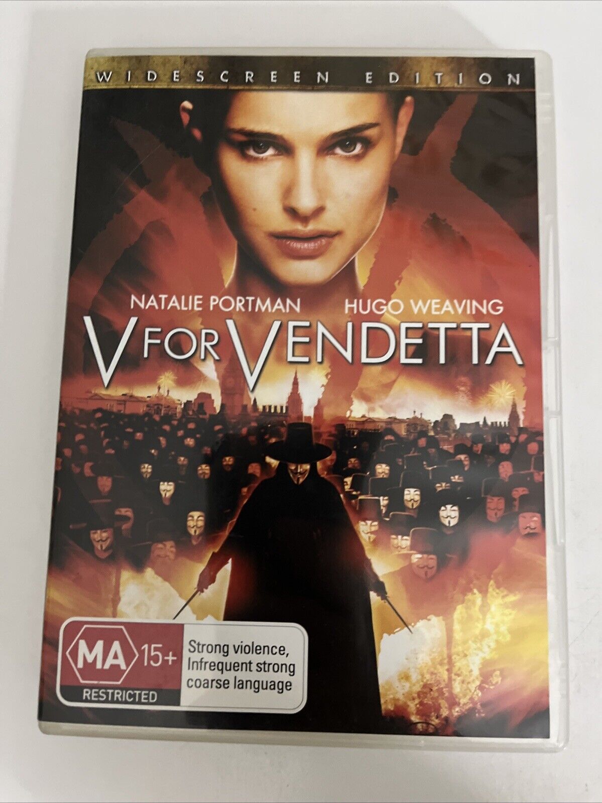V for Vendetta (DVD, 2005) Hugo Weaving, John Hurt, Natalie Portman, S ...