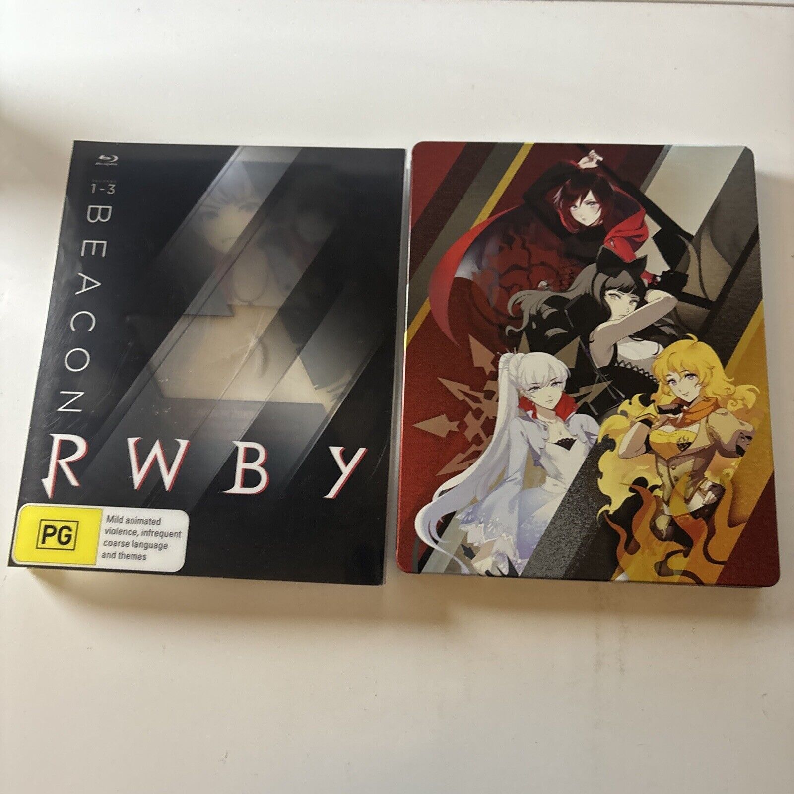 RWBY: Volumes 1, 2 & 3 - SteelBook Edition (Bluray, 2016, 3-Disc) Regi ...
