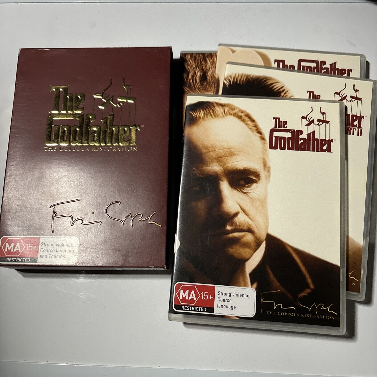 The Godfather Trilogy - The Coppola Restoration (DVD, 5-Disc) Al Pacin ...