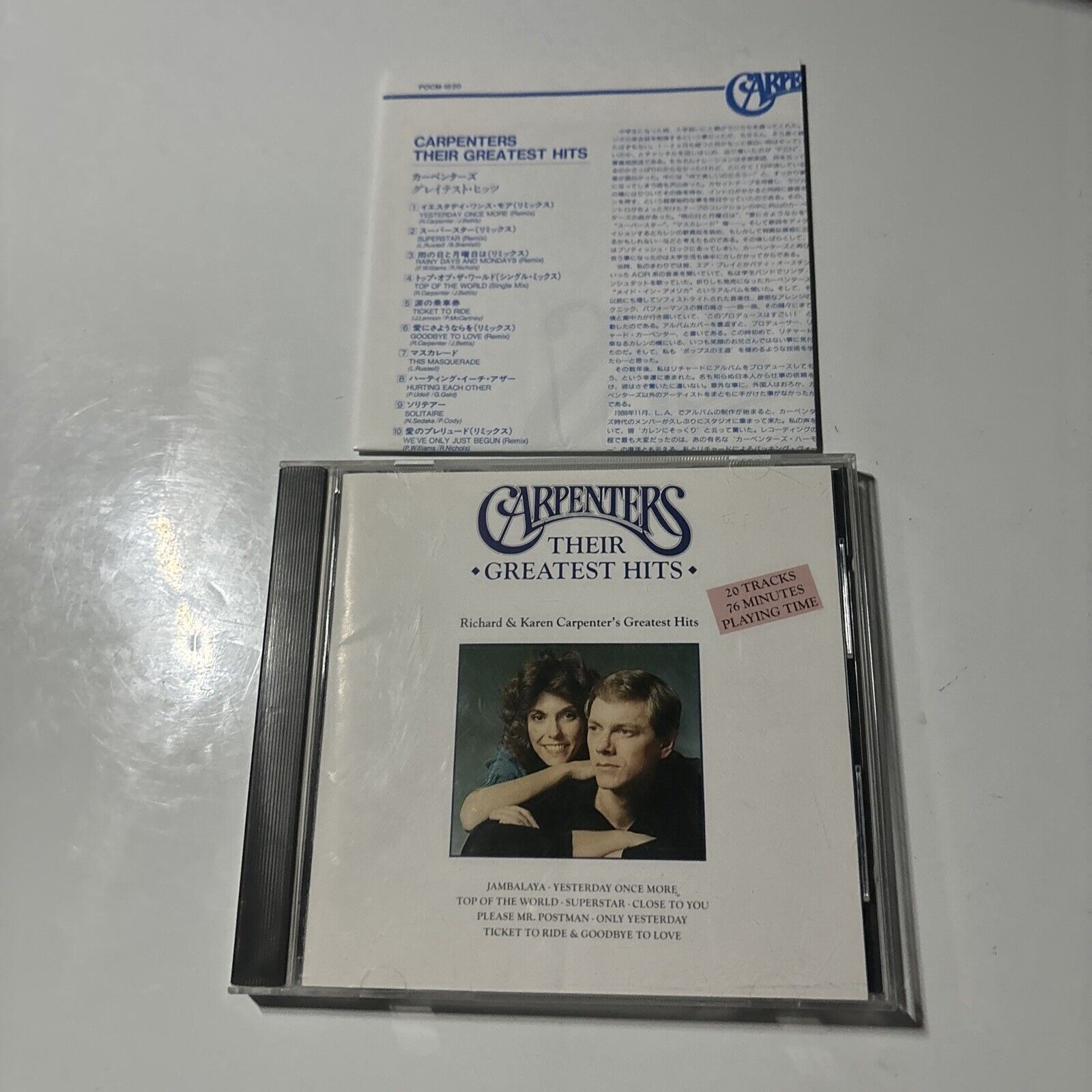 Carpenters - Their Greatest Hits (CD, 1994) Japan POCM-1520 A&M Record ...