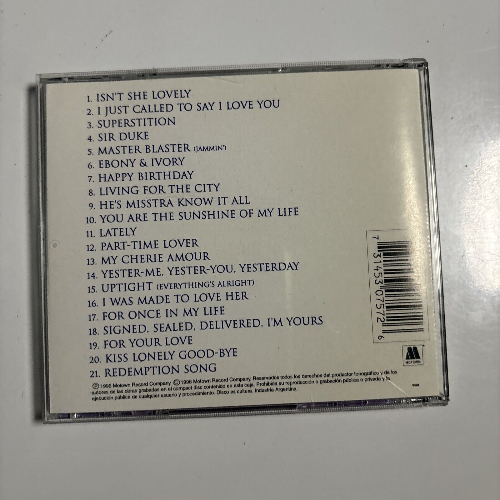 Stevie Wonder - Song Review: a Greatest Hits Collection (CD, 1996) 412 ...