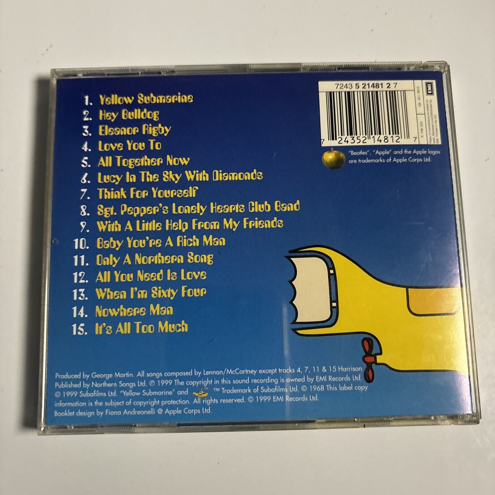 The Beatles - Yellow Submarine Songtrack (CD, 1999) Capitol Records ...