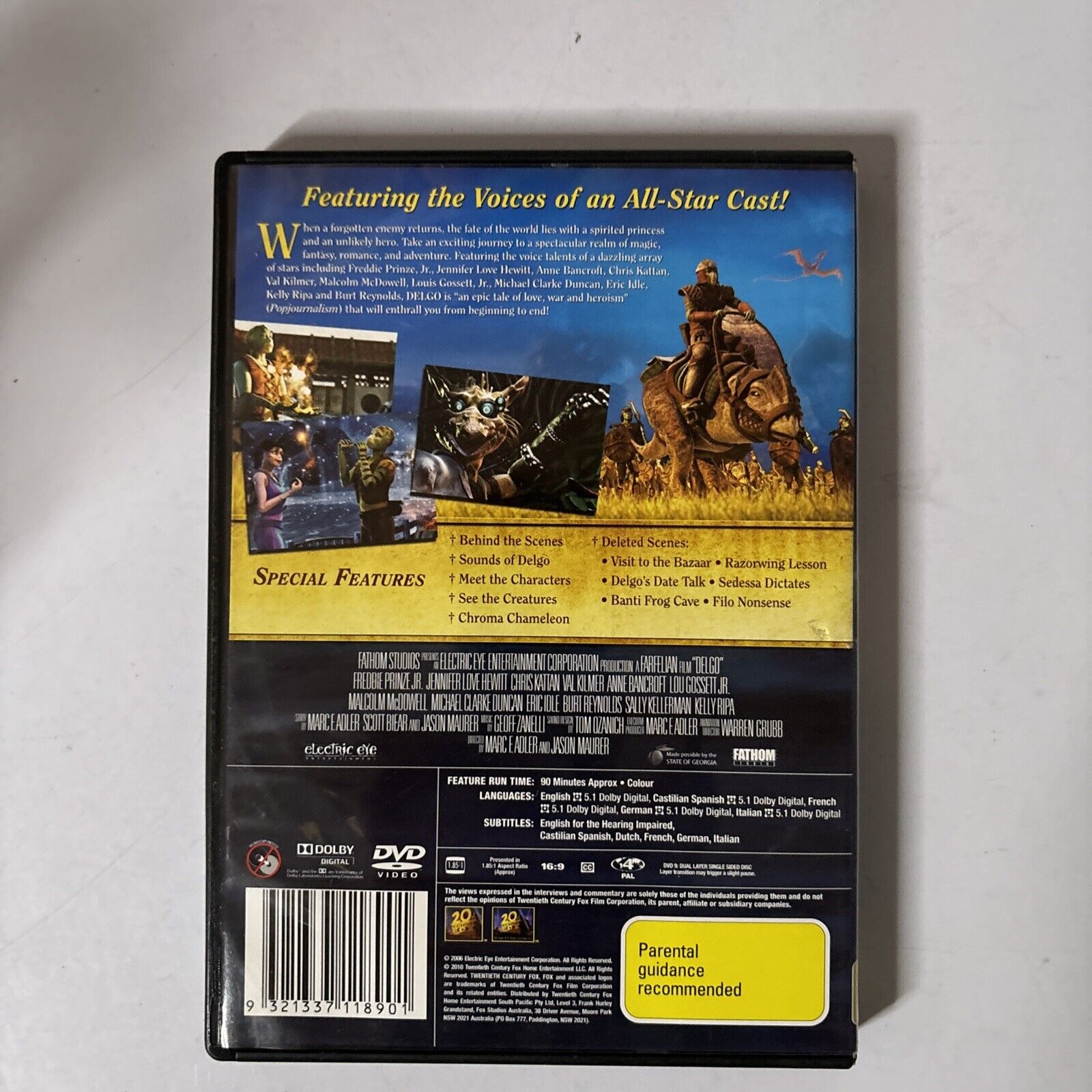 Delgo (DVD, 2008) Jennifer Love Hewitt, Val Kilmer Region 4 – Retro Unit