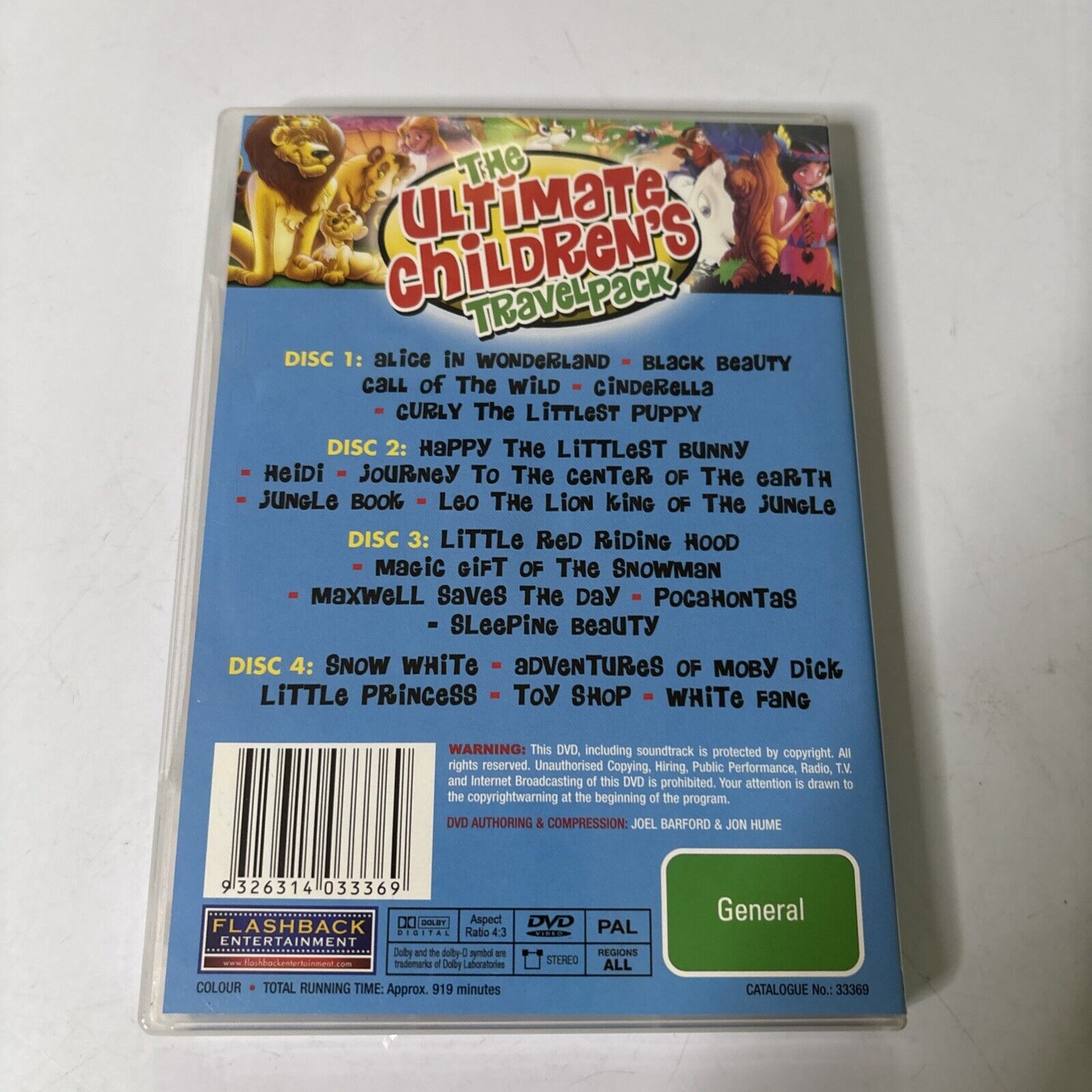 The Ultimate Children's Travel Pack DVD 4 Disc Set 20 movies All Regio ...