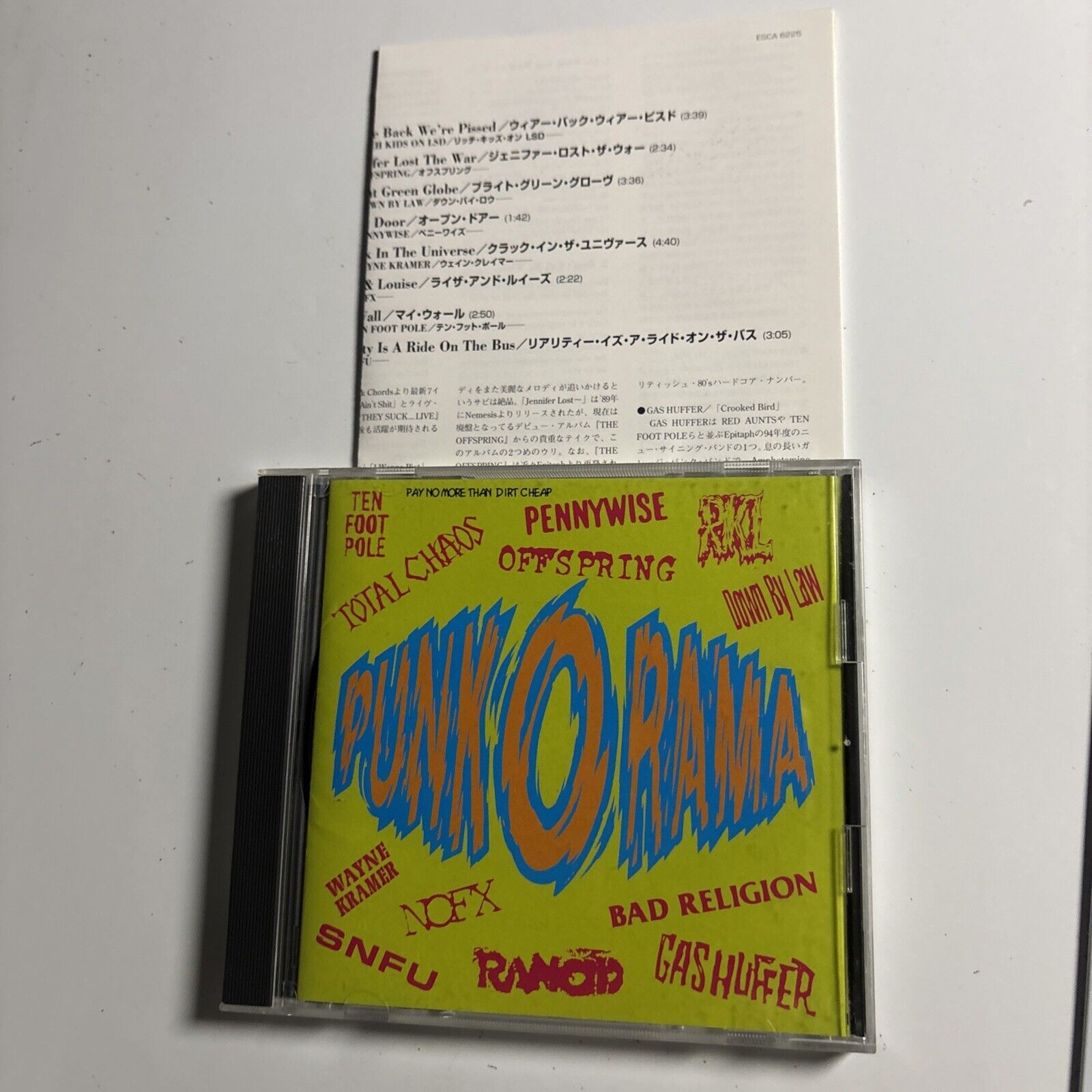 Various – Punk-O-Rama (CD, 1995) esca-6225 Japan – Retro Unit