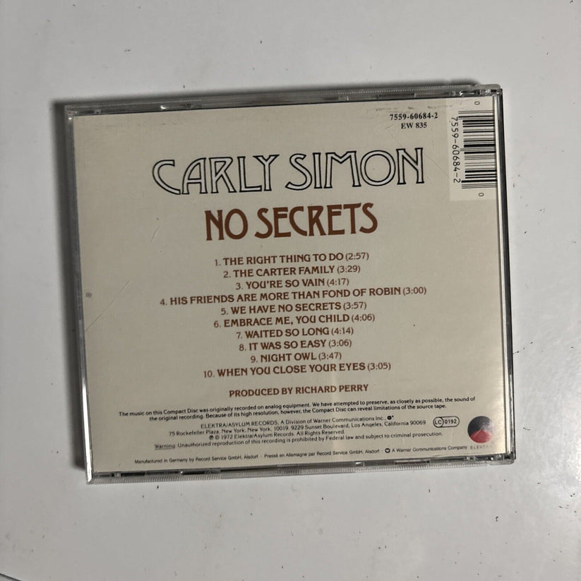 Carly Simon – No Secrets (CD, 1987) – Retro Unit