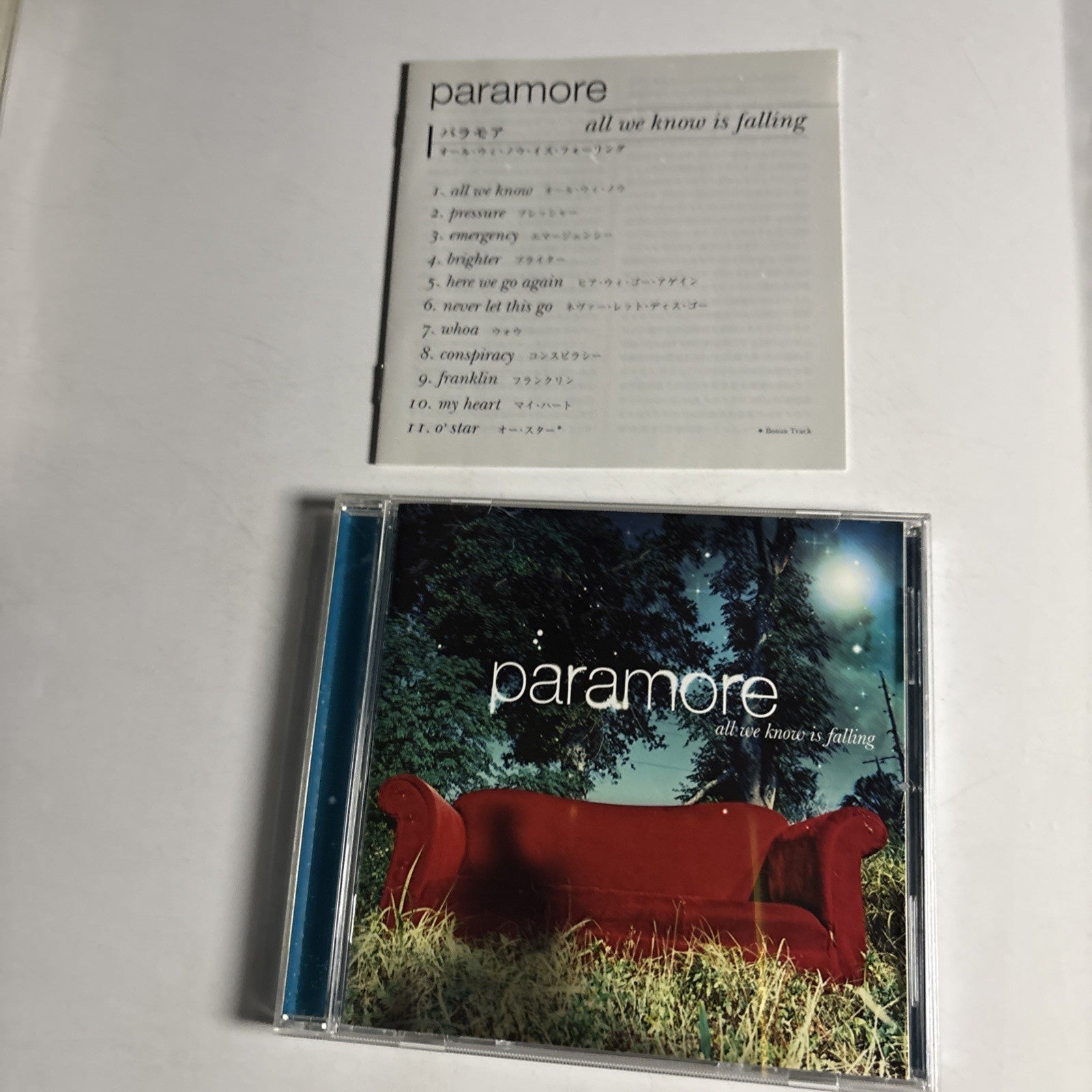 Paramore – All We Know Is Falling (CD, 2009) Japan Bonus Track WPCR 13 ...