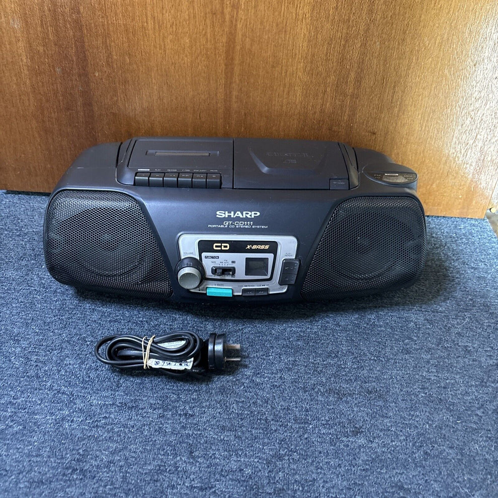 Sharp QT-CD111 Boombox CD Cassette AM/FM Radio – Retro Unit