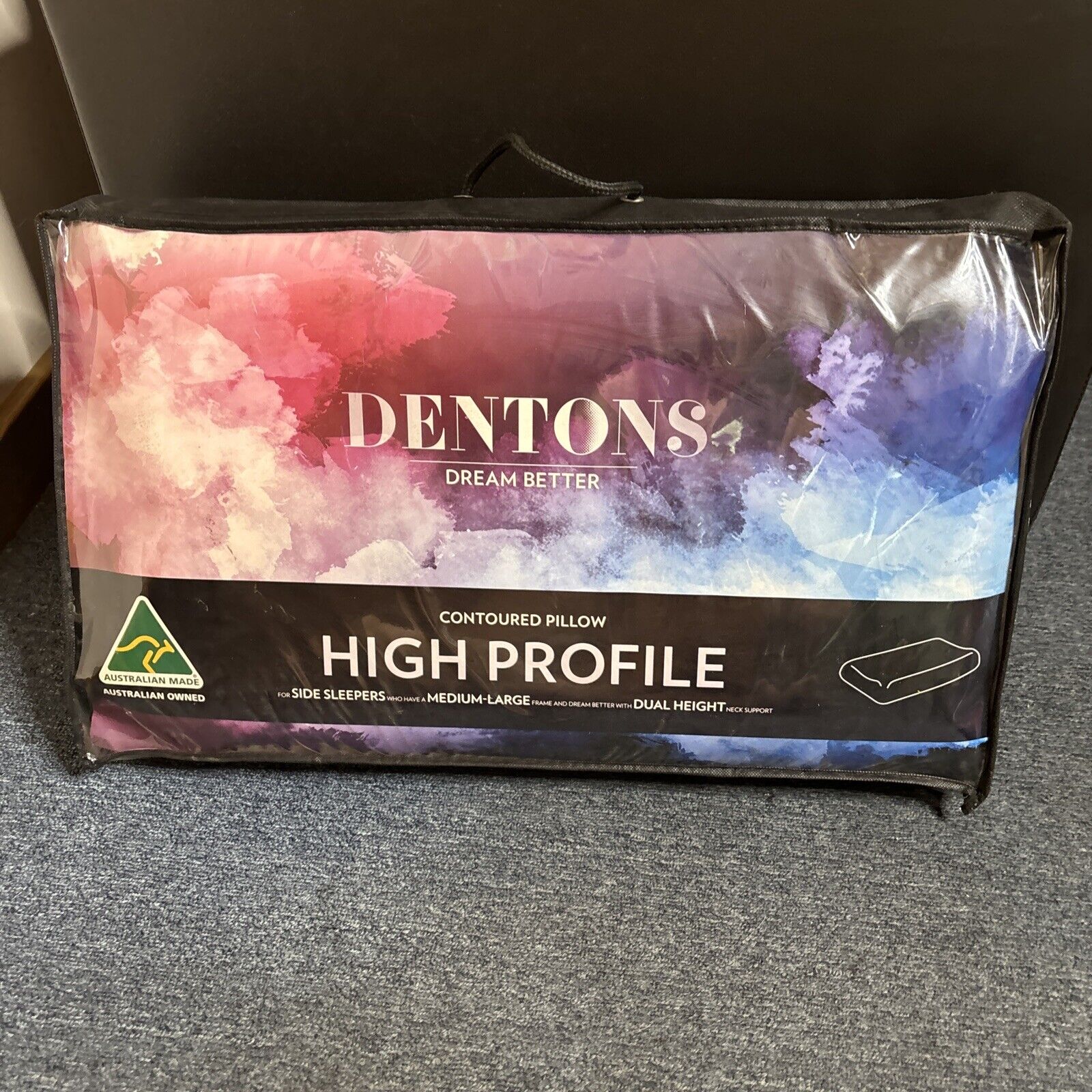 Dentons Contoured Pillow High Profile For Side Sleepers Medium Large ...