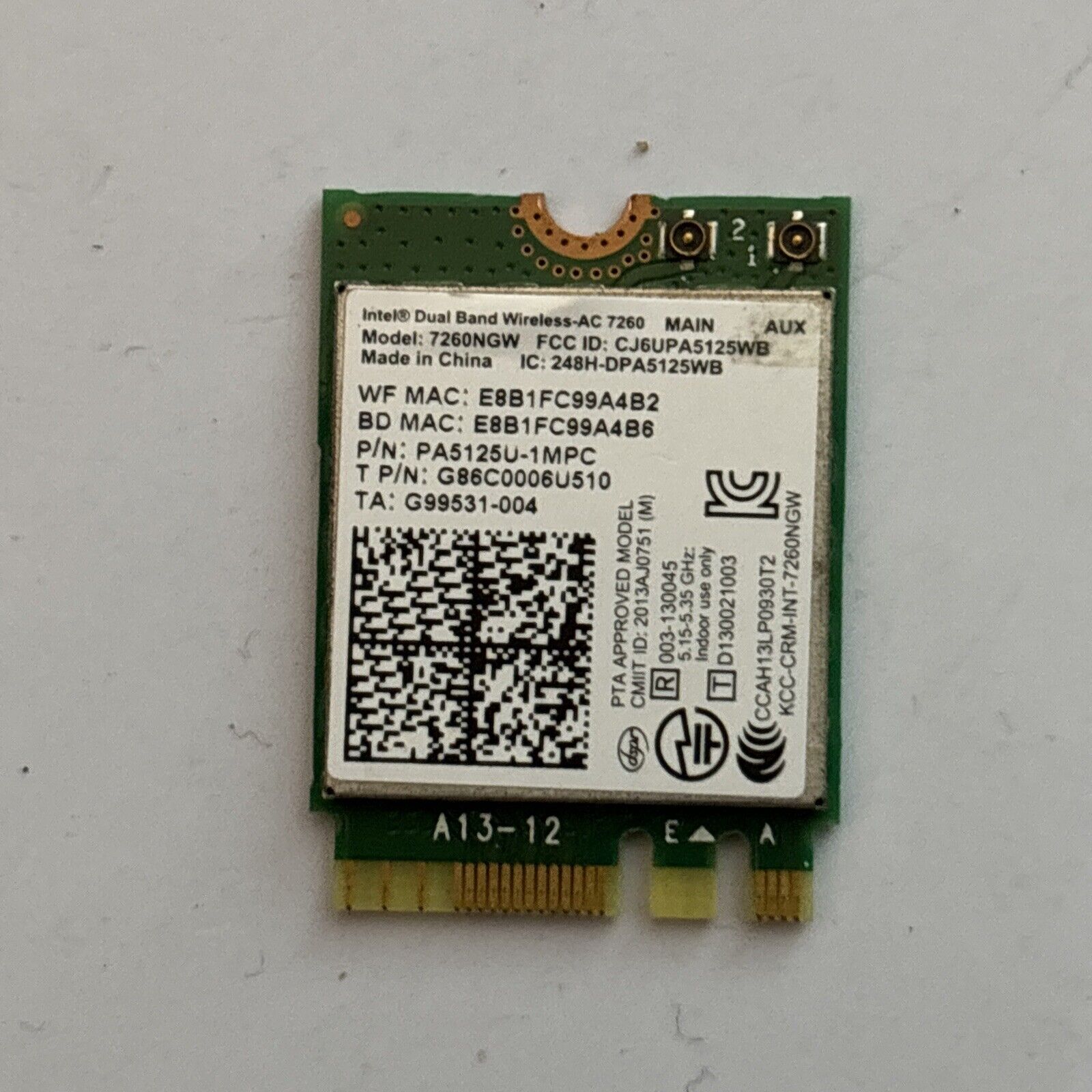 Intel Dual Band Wireless AC 7256 Wifi & Bluetooth – Retro Unit