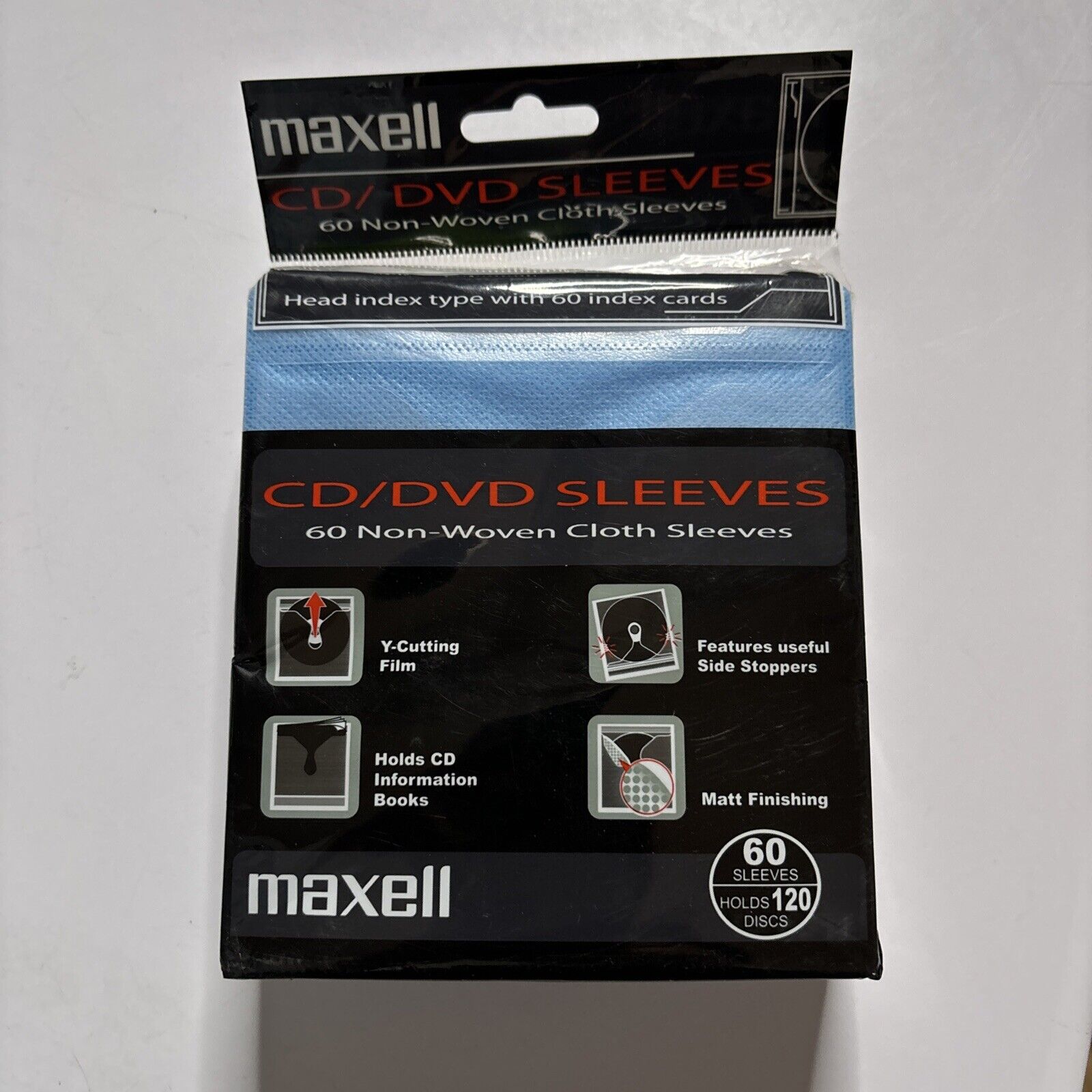 Maxwell 60 Non-Woven Cloth Sleeves For CD DVD Holds 120 Discs – Retro Unit