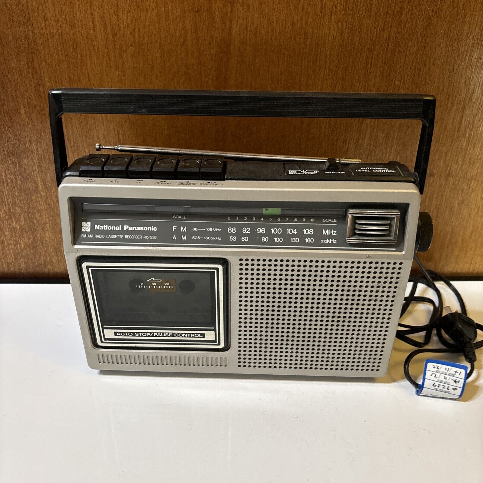 National Panasonic FM/AM Radio Cassette Recorder RX-1230 *Not Working ...