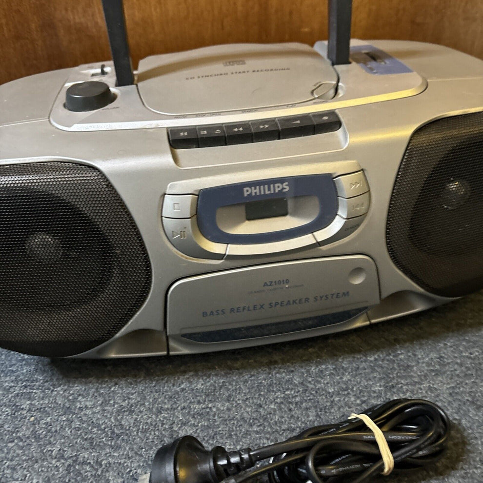 Philips AZ1010 CD Radio Cassette Recorder *Cassette Requires Belt Repl ...