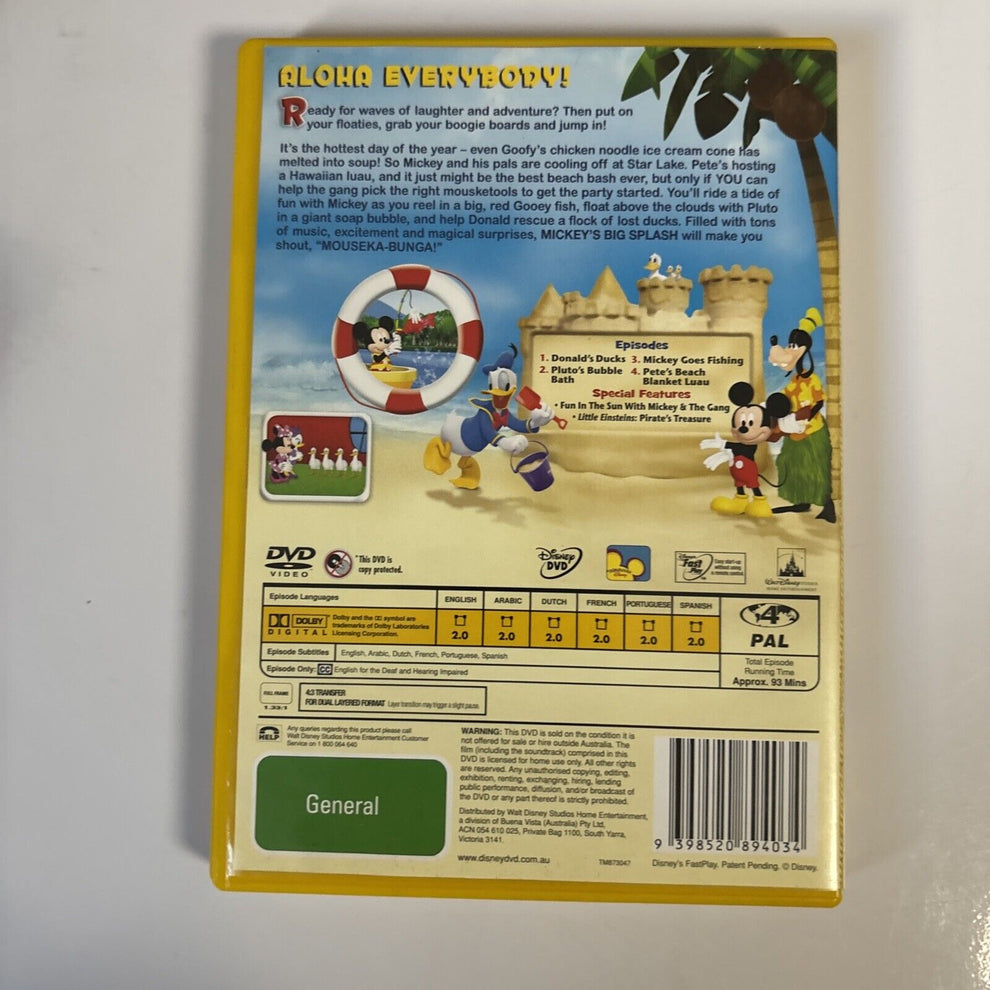Mickey Mouse Clubhouse - Mickey's Big Splash (DVD, 2006) Region 4 ...
