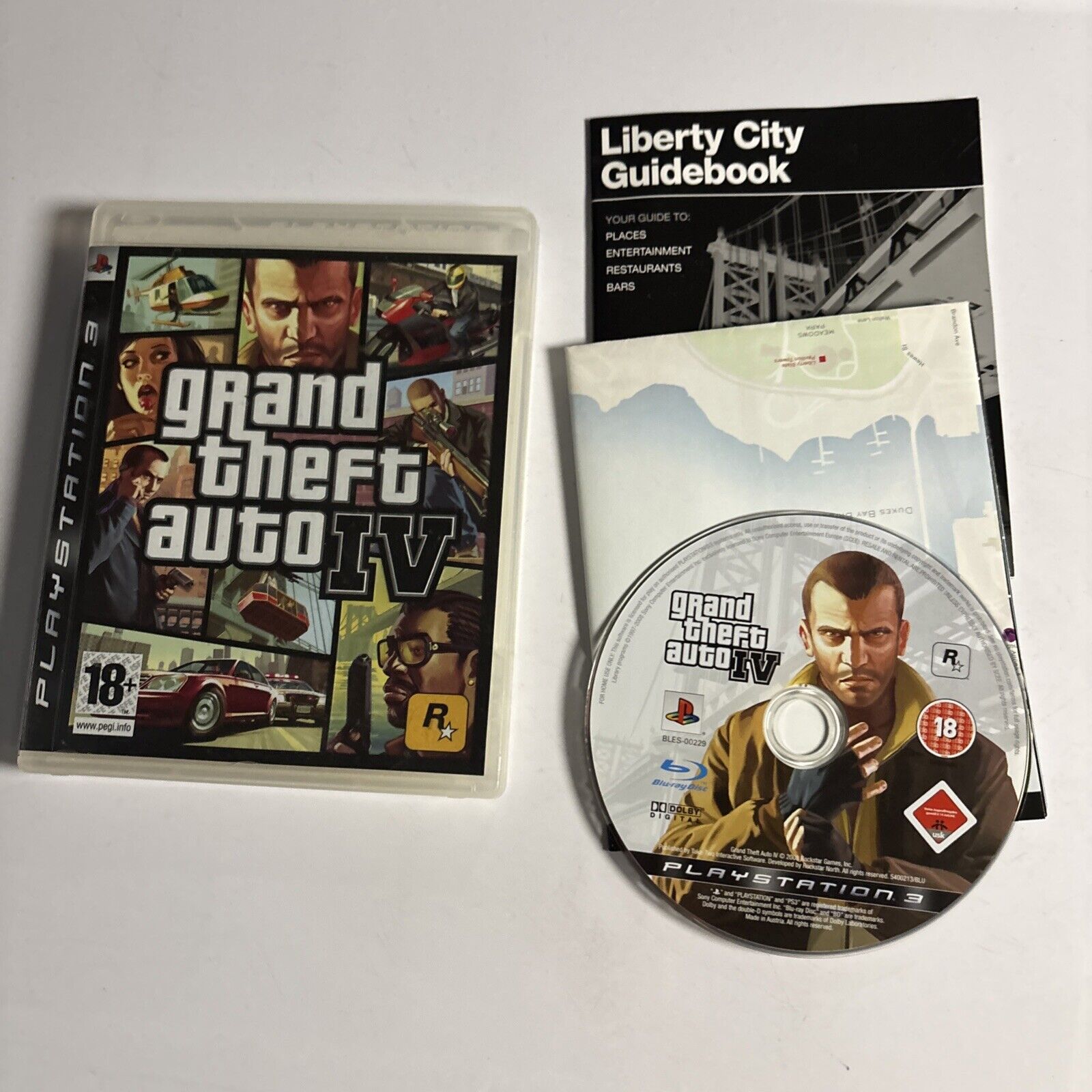 Grand Theft Auto GTA IV 4 - Sony PS3 PlayStation 3 Game With Map & Man ...