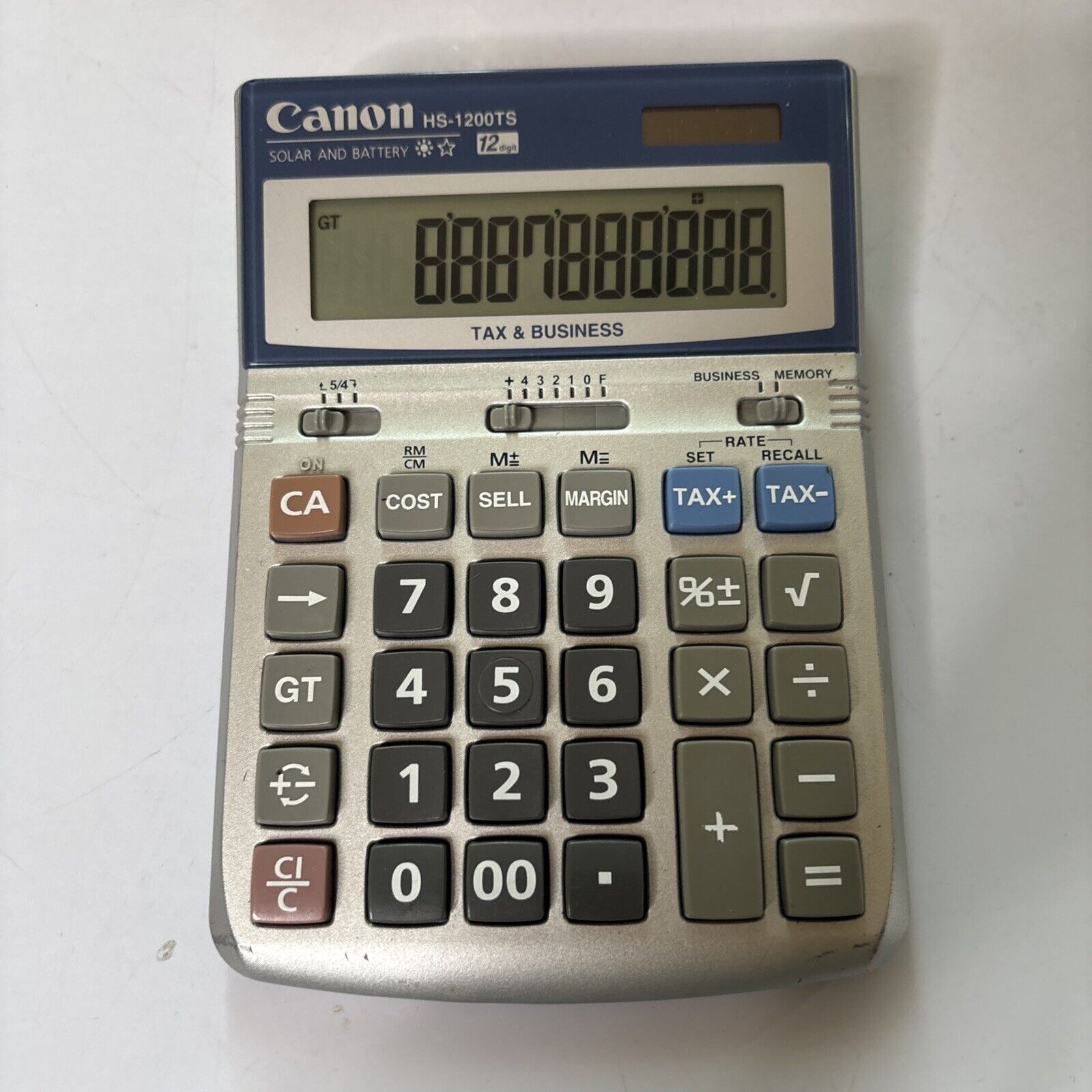 Canon 12 Digit Desktop Calculator HS-1200TS Solar & Battery – Retro Unit