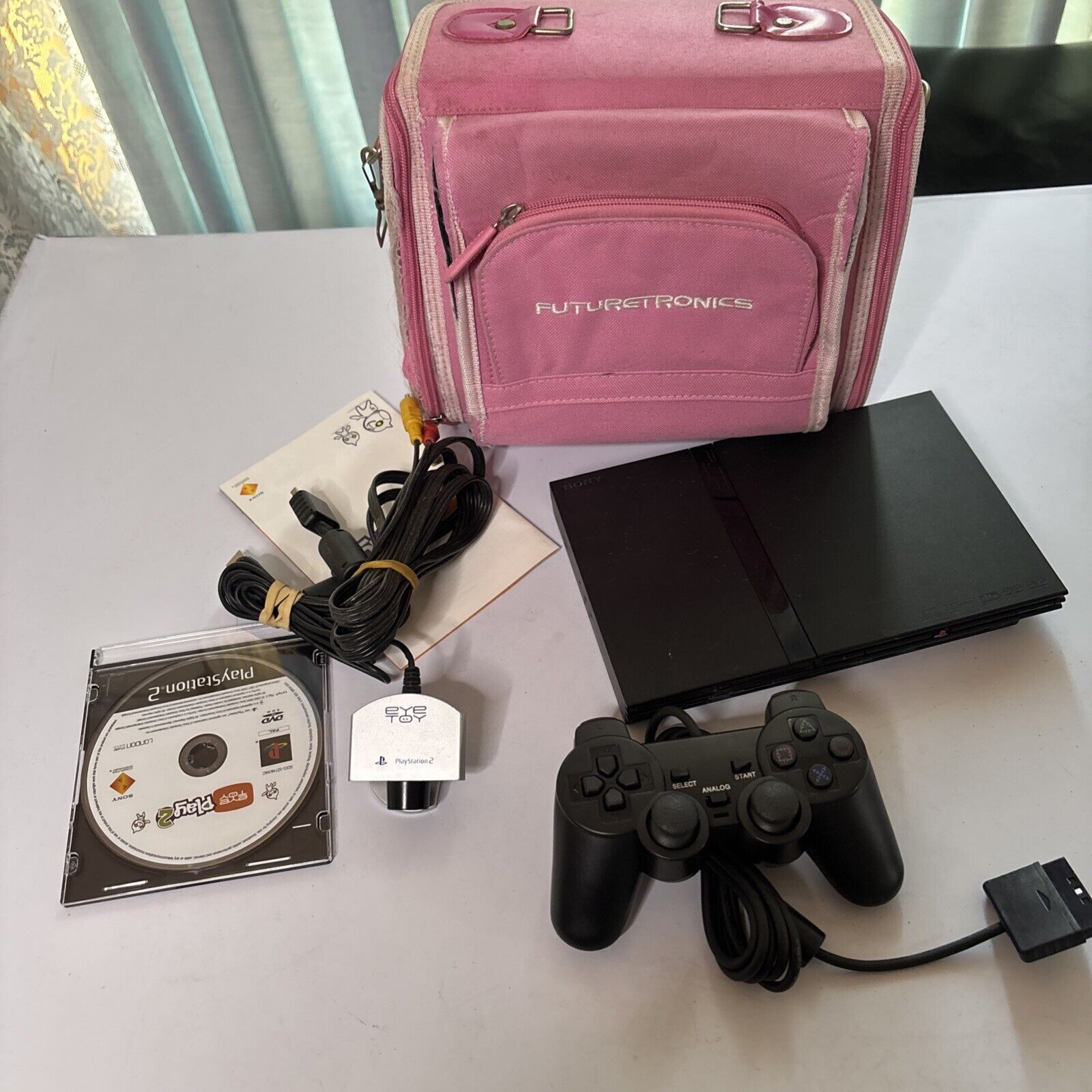 Sony Playstation 2 Slim Console Eyetoy USB Game Controller & Case PAL ...