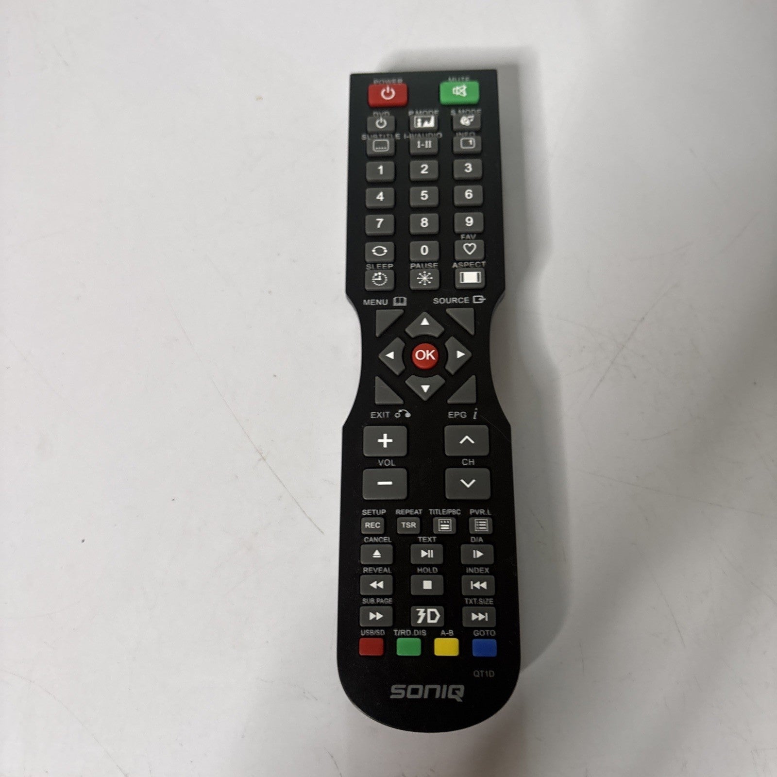 Genuine SONIQ QT1D Remote Control For TV *Missing Battery Lid – Retro Unit
