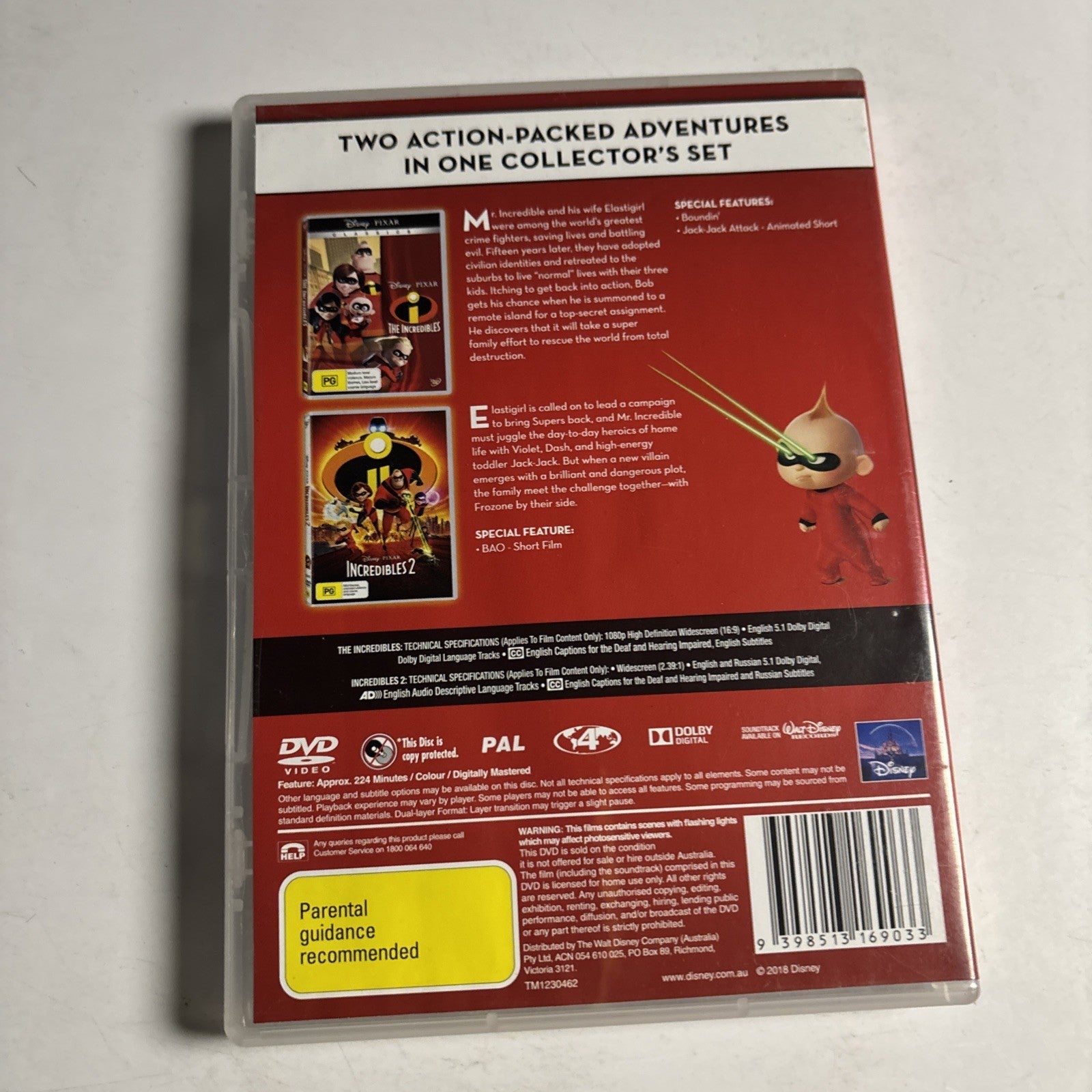 The Incredibles / The Incredible 2 (DVD, 2-Disc) Region 4 – Retro Unit