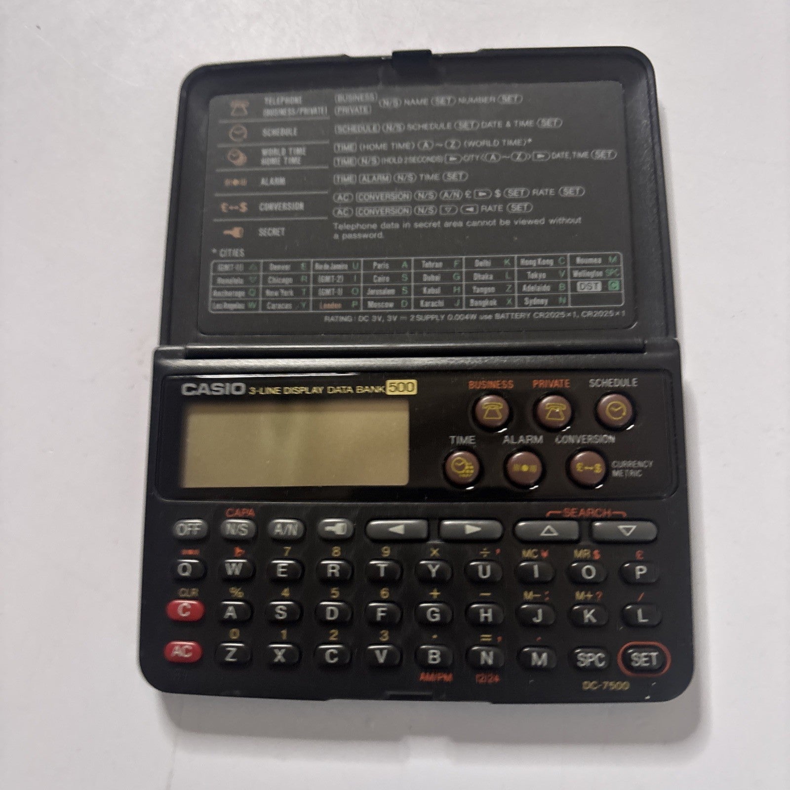 Casio 3-Line Display Data Bank 500 DC-7500 *Display Not Working Proper ...