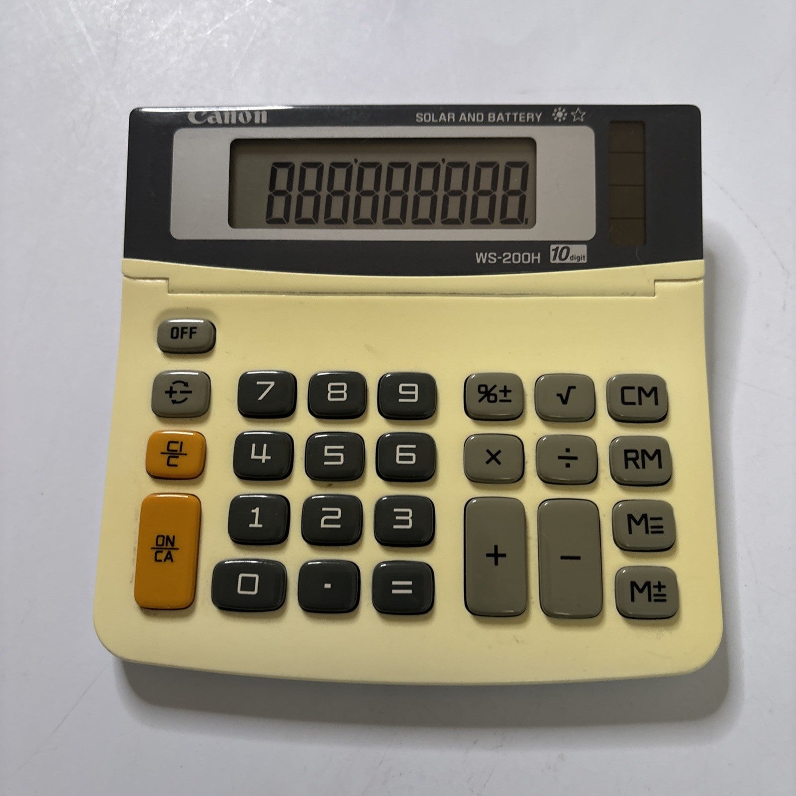 Canon Calculator 10 Digit Solar & Battery Powered WS-200H – Retro Unit