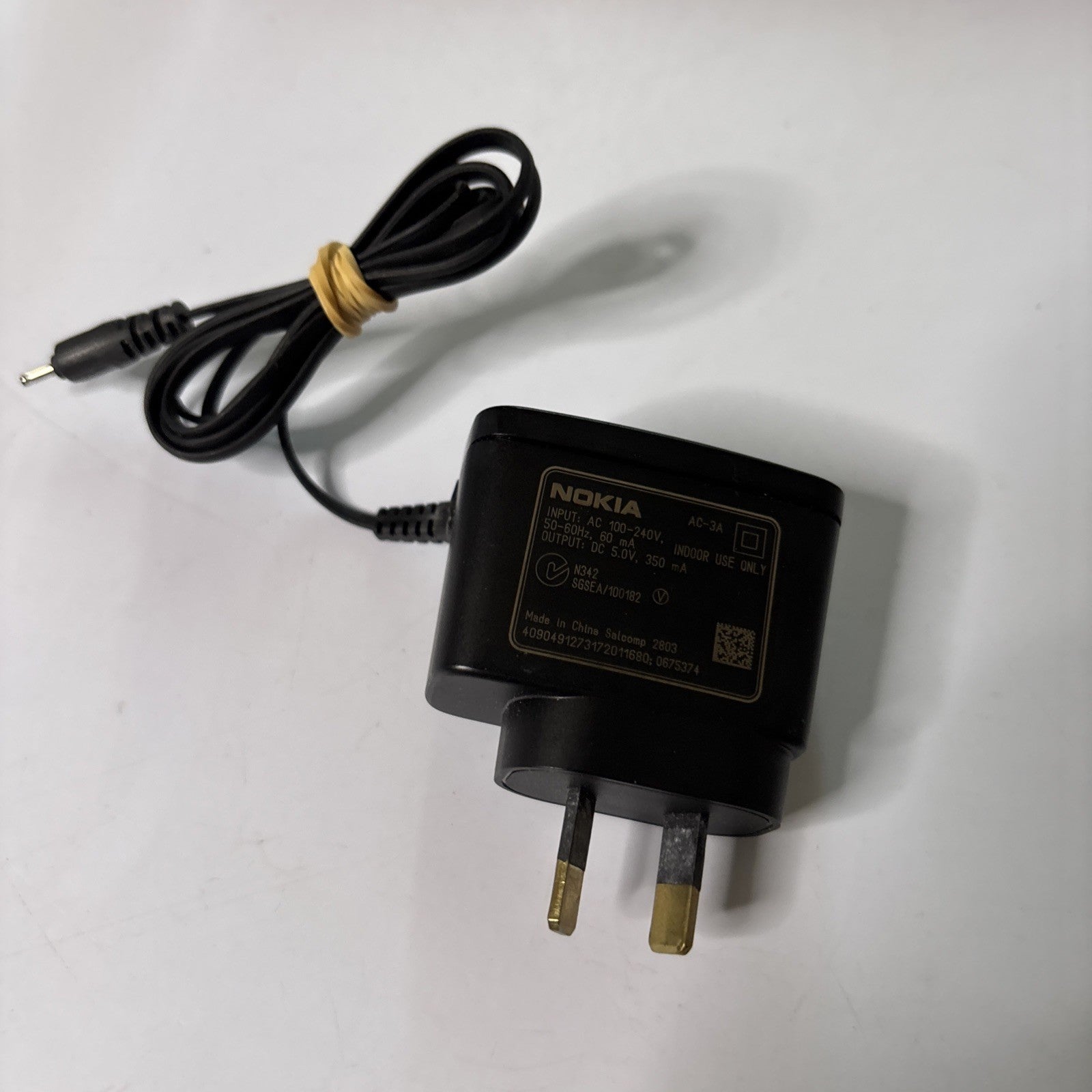 GENUINE NOKIA AC-3A 2mm pin Mobile Phone Charger 5V 350mA AU plug ...