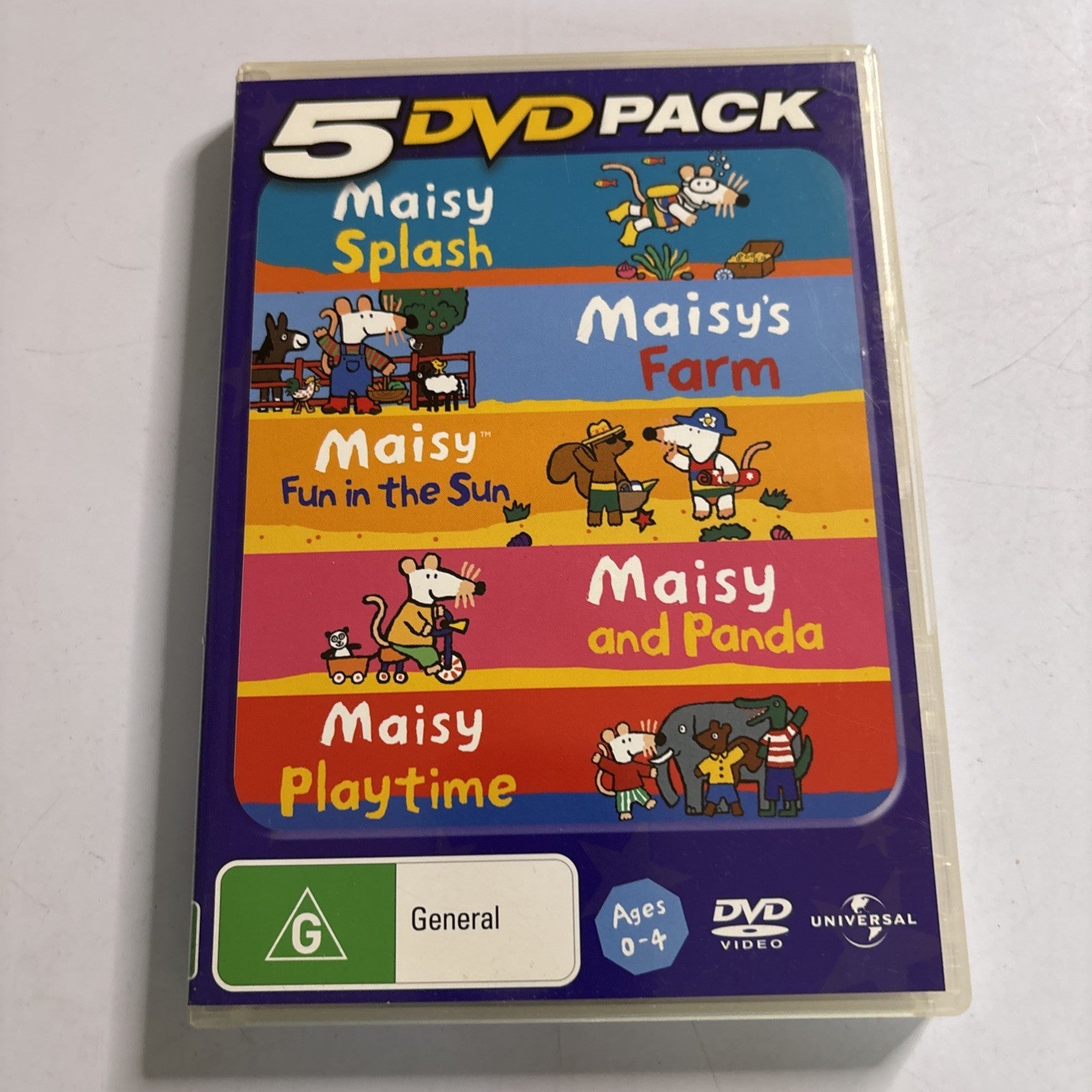 Maisy: Slash, Farm, Fun In The Sun, Panda, Playtime (DVD, 5-Disc) Regi ...