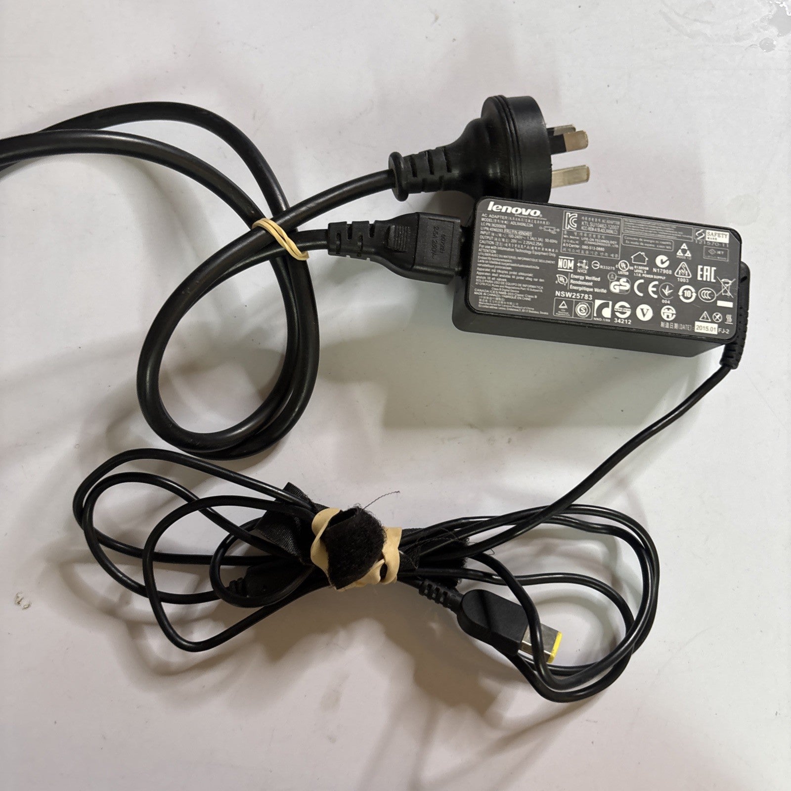 Genuine Lenovo 45W 20V 2.25A Slim Tip Yellow AC Adapter Charger ADLX45 ...