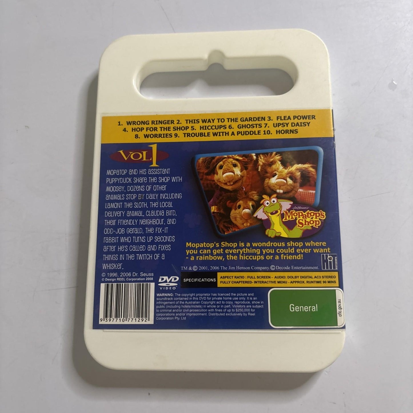 Jim Hensons Mopatops Shop Vol 1 (DVD, 1996) All Regions – Retro Unit
