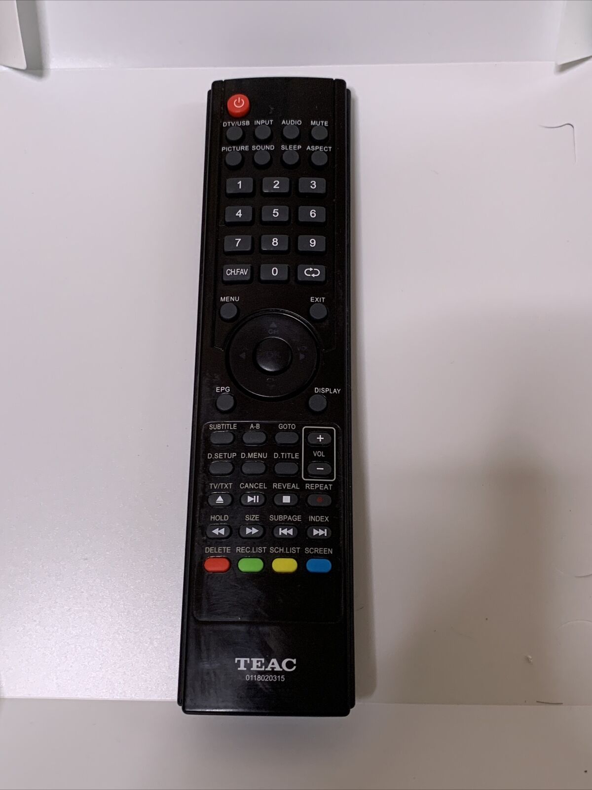 Genuine Teac 0118020315 Remote Control for TV and DVD Player *No Batte ...