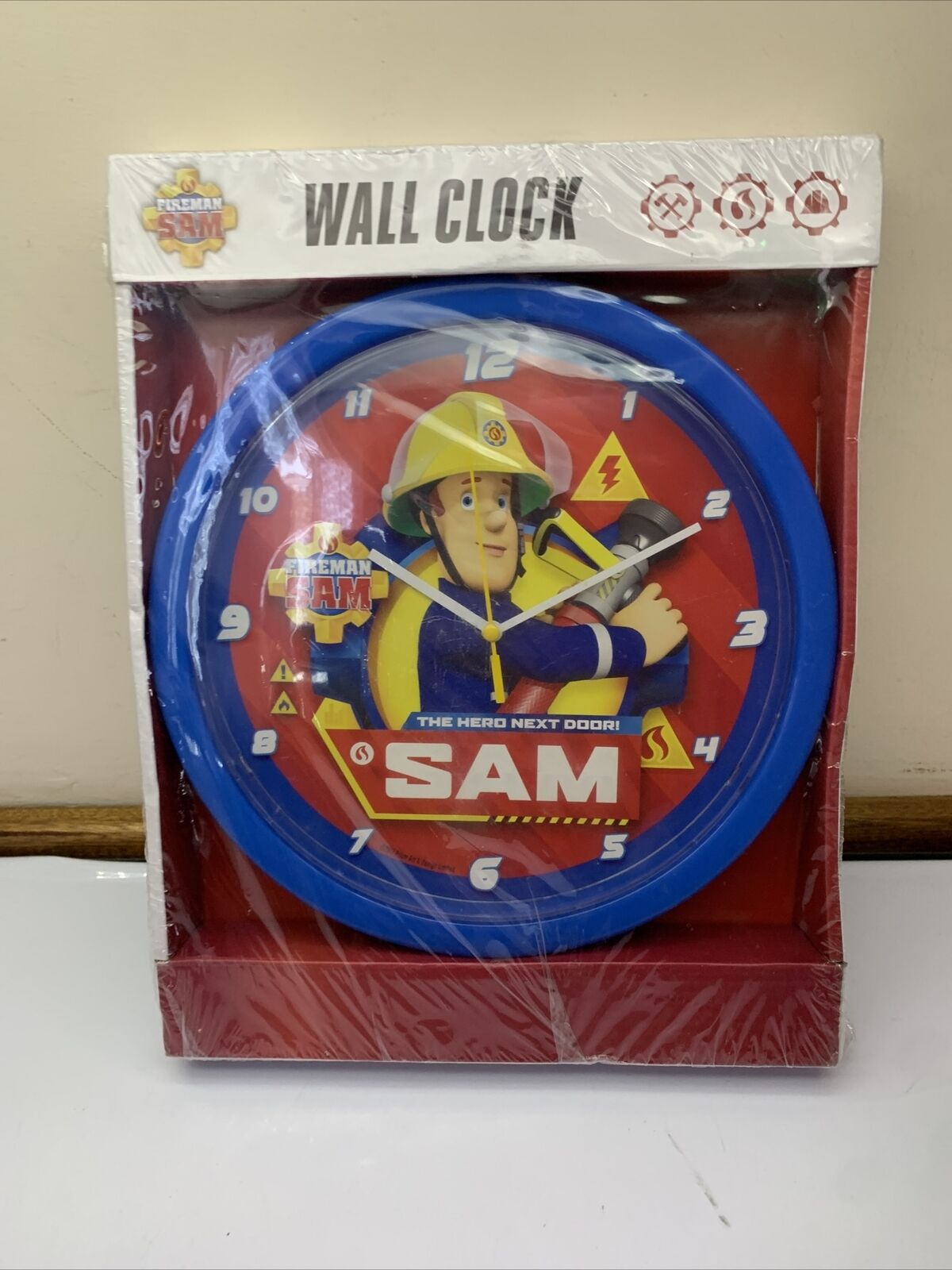 Fireman Sam Wall Clock 24.5cm Diameter NEW Sealed – Retro Unit