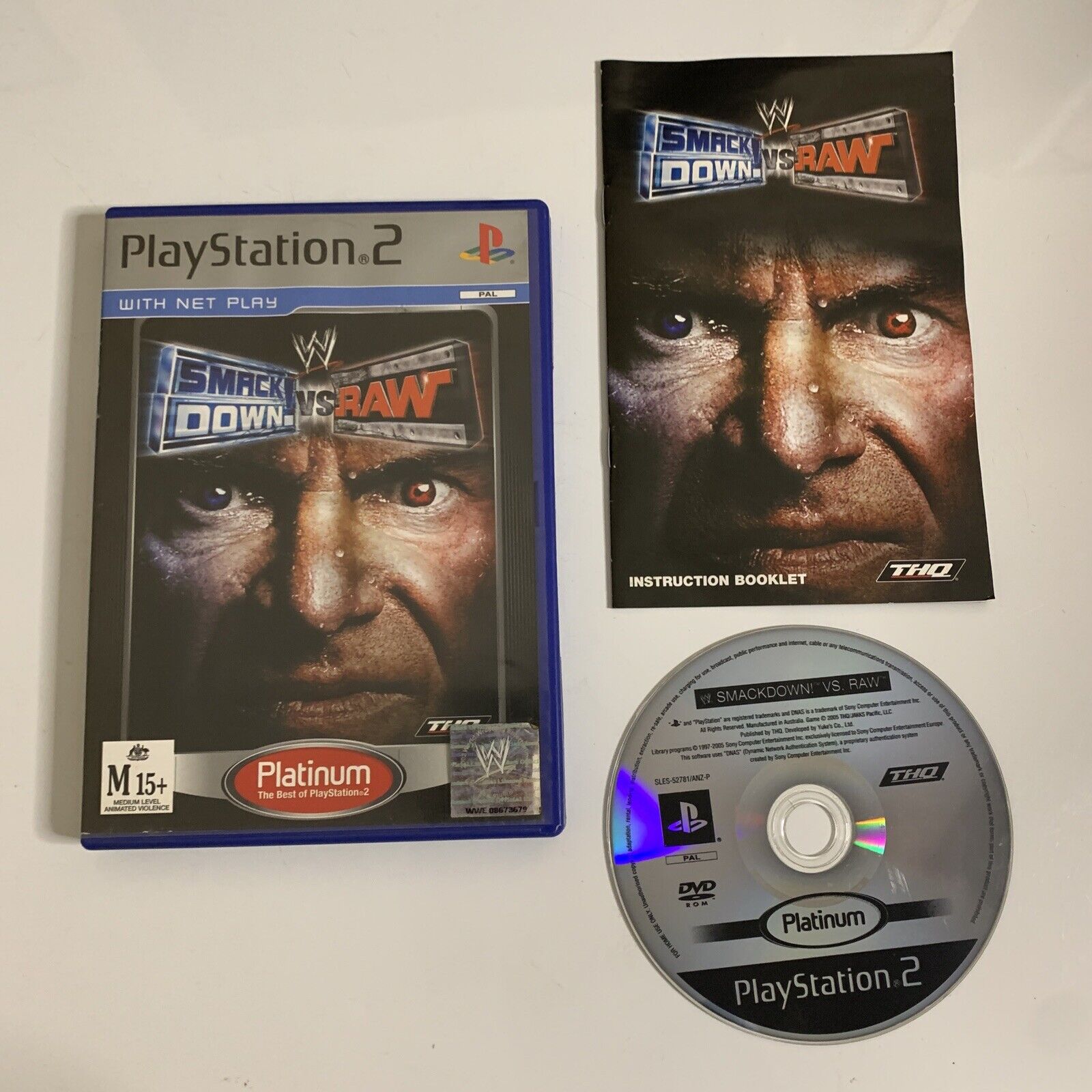 WWE SmackDown vs Raw Wrestling PS2 PlayStation 2 PAL 2005 Game Complet ...