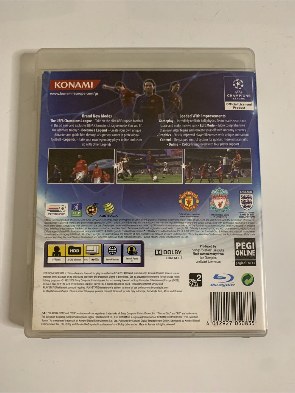 PES 2009 Pro Evolution Soccer PS3 PlayStation 3 Sports Game Complete ...