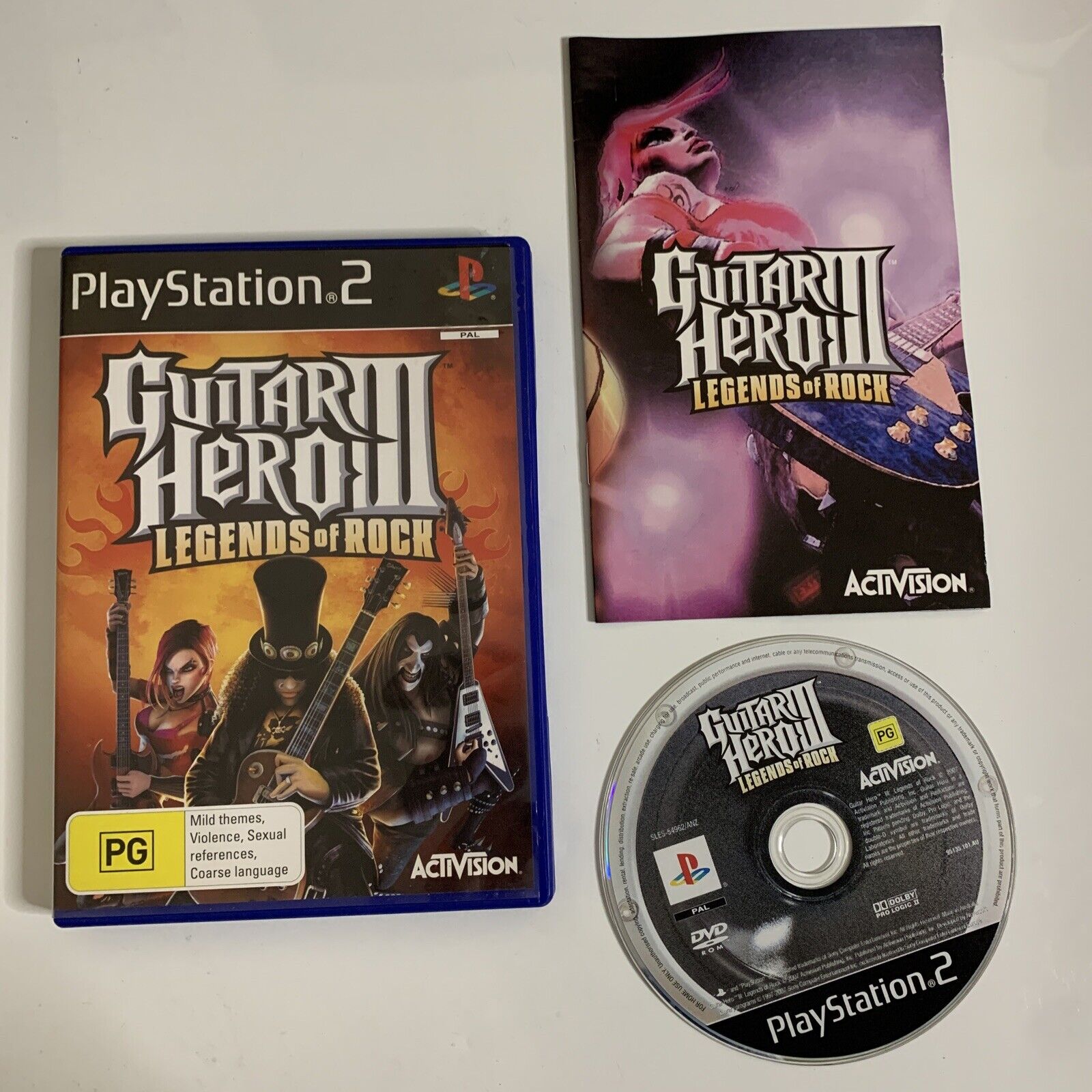 Guitar Hero 3 Legends of Rock PS2 Playstation 2 PAL 2007 Game Complete ...